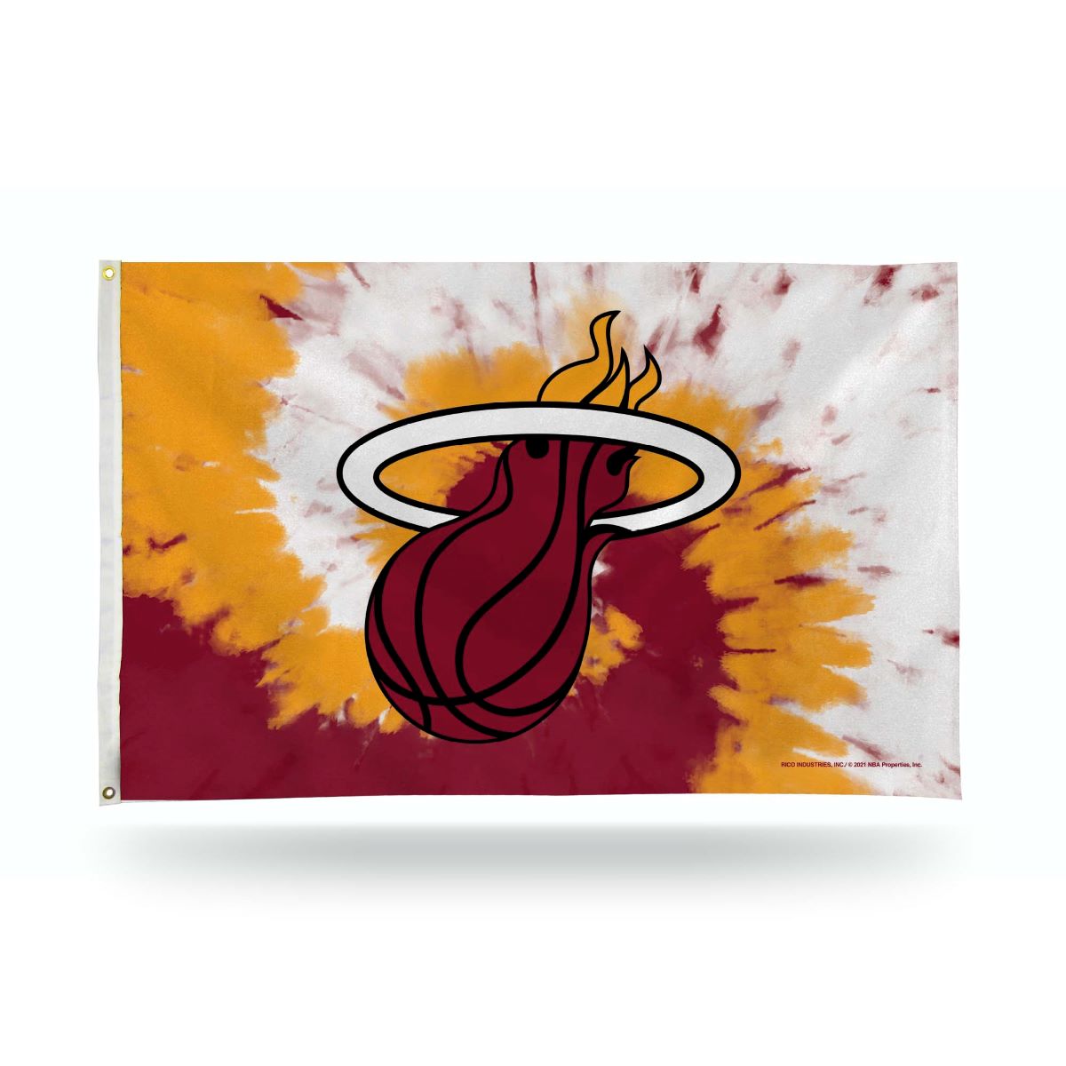 Miami Basketball Heat Bold Tie Dye Look Indoor Outdoor 3x5 Banner Flag ...