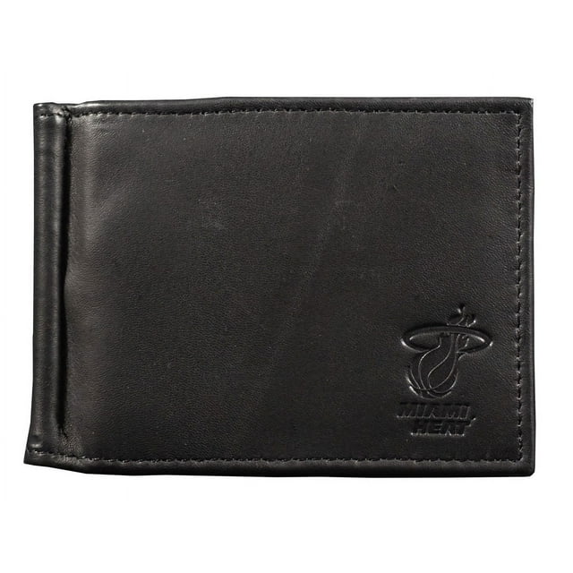 Miami Basketball Heat RFID Blocking Shield Black Leather Moneyclip ...