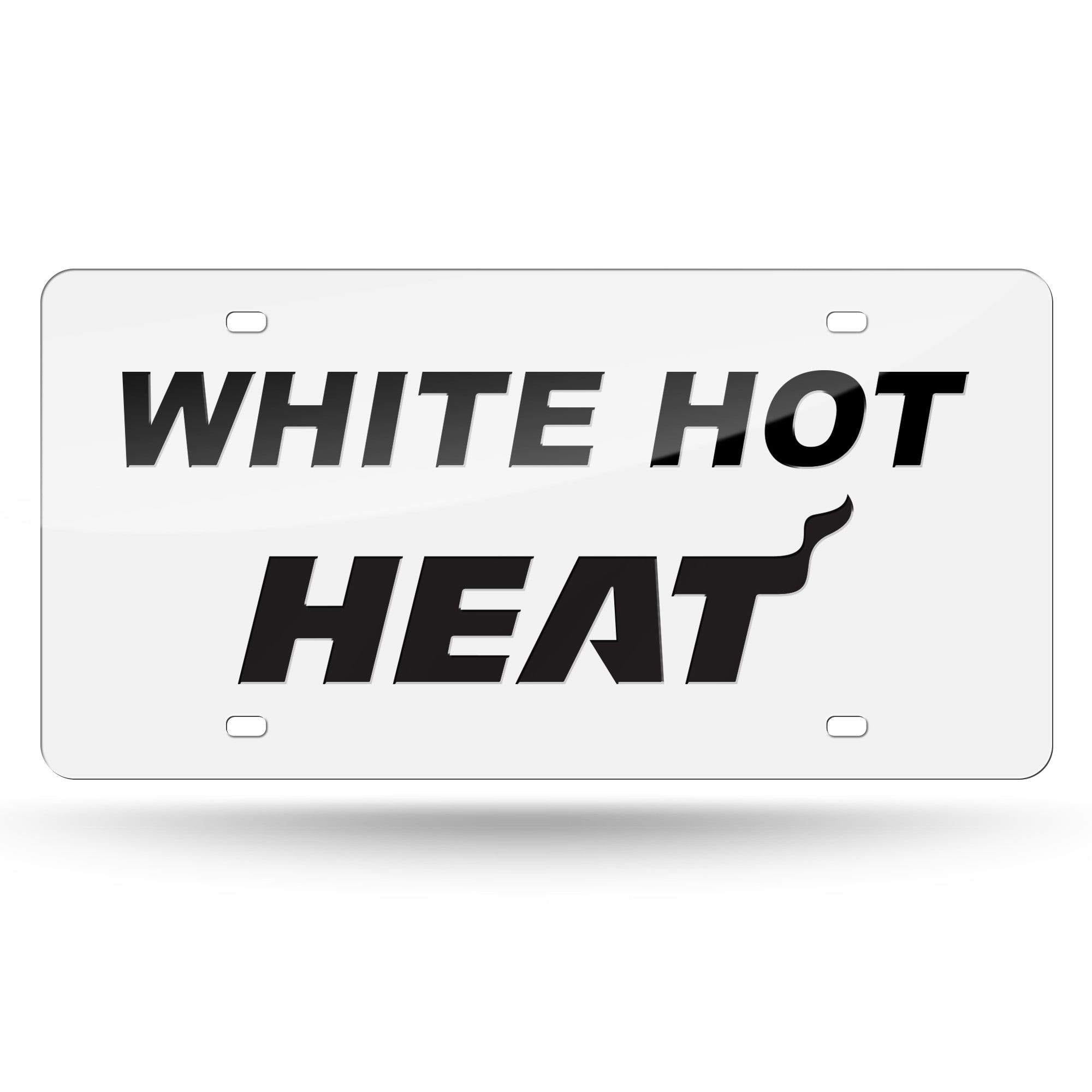 Miami Basketball Heat White Hot Heat Mirror Look Acrylic License Plate ...