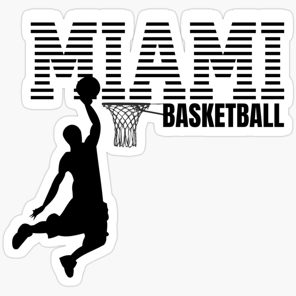 Miami Basketball Player Dunk Dunking T-Shirt And More Sticker Baseball ...