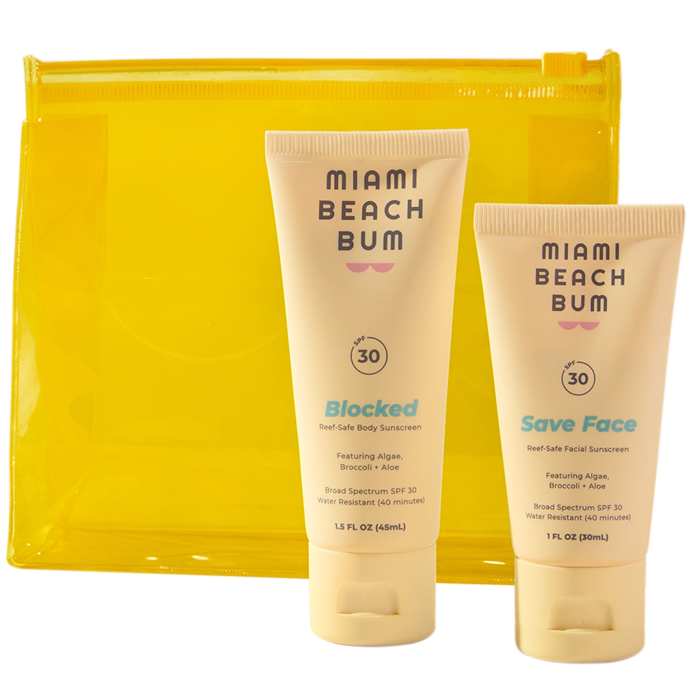 Miami Beach Bum Reef-Safe Mineral SPF30 Face and Body Sunscreen, Set of ...