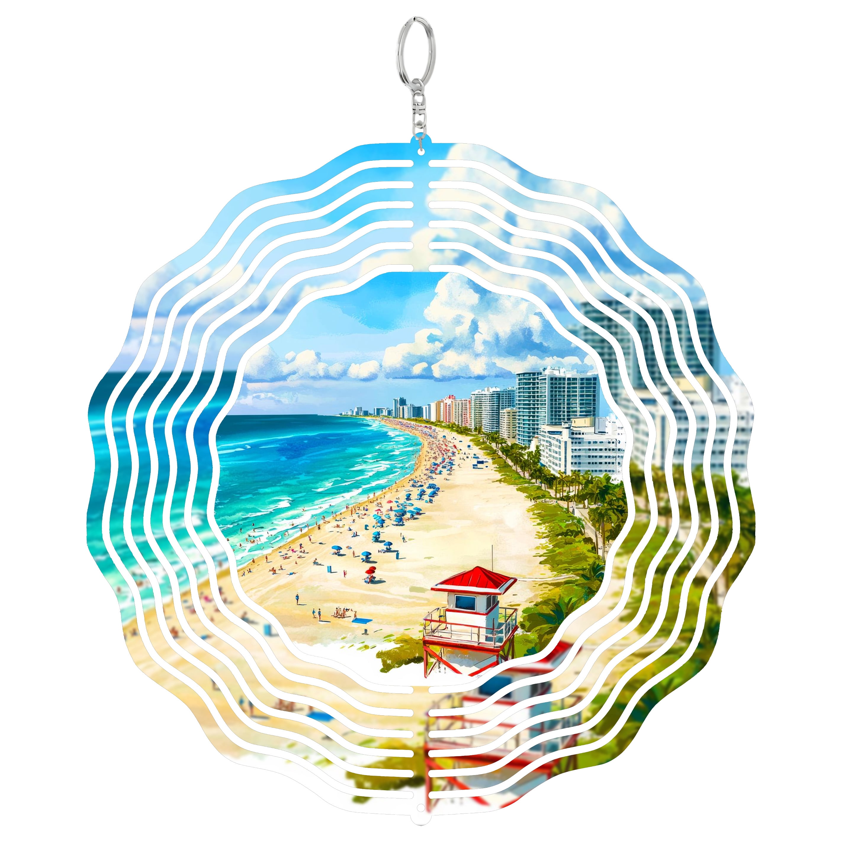 Miami Beach Florida Art Deco 3D Wind Spinner Kinetic Hanging Art ...