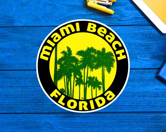 Miami Beach Florida Decal Sticker Sunset Palm Trees Phone Decal Water ...