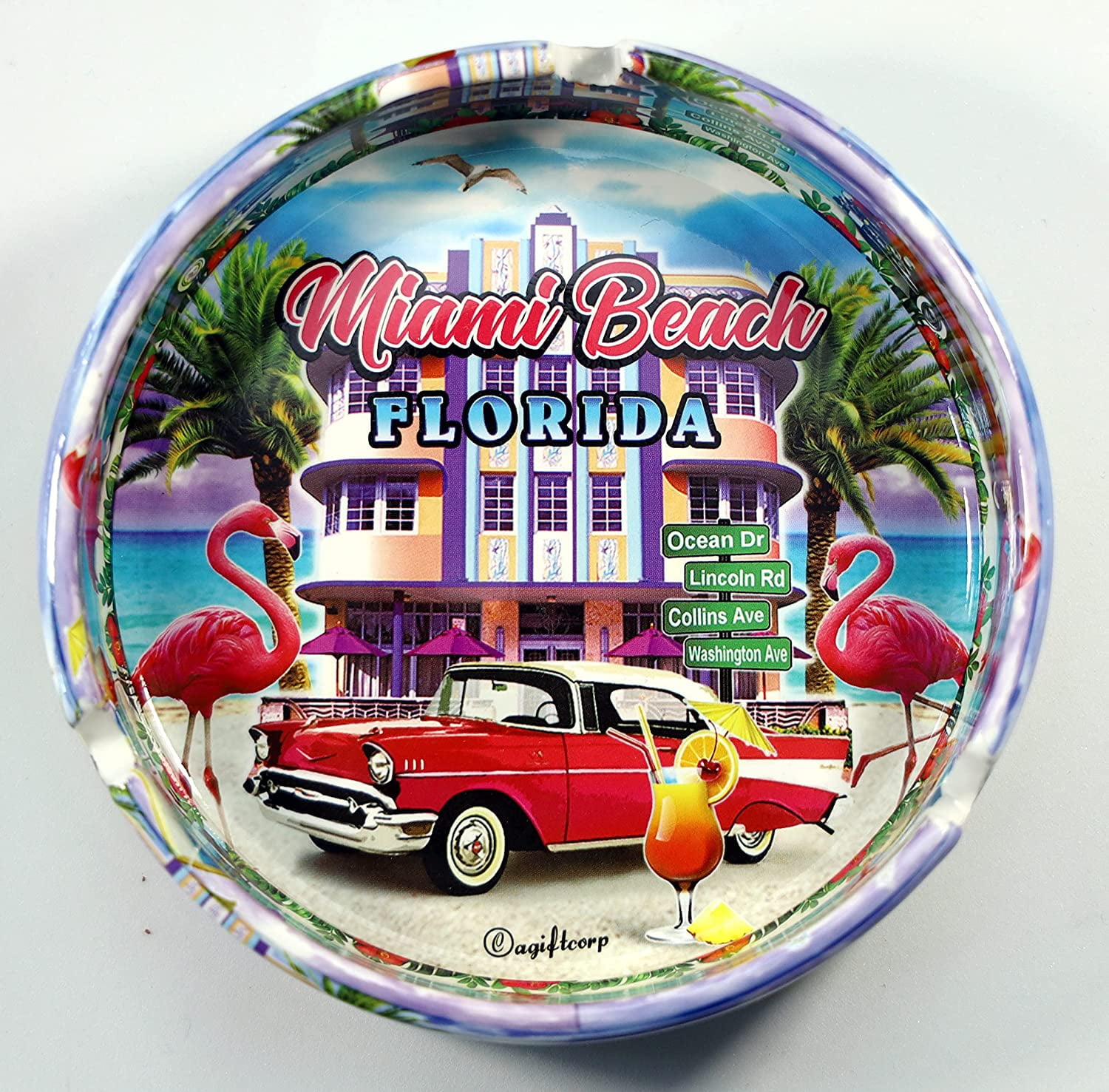 Miami Beach Florida Scene Ceramic Ashtray 5" - Walmart.com