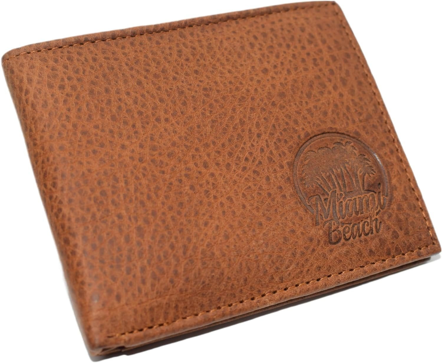 Miami Beach Men's Real Leather Bifold Trifold Wallet RFID Blocking ...