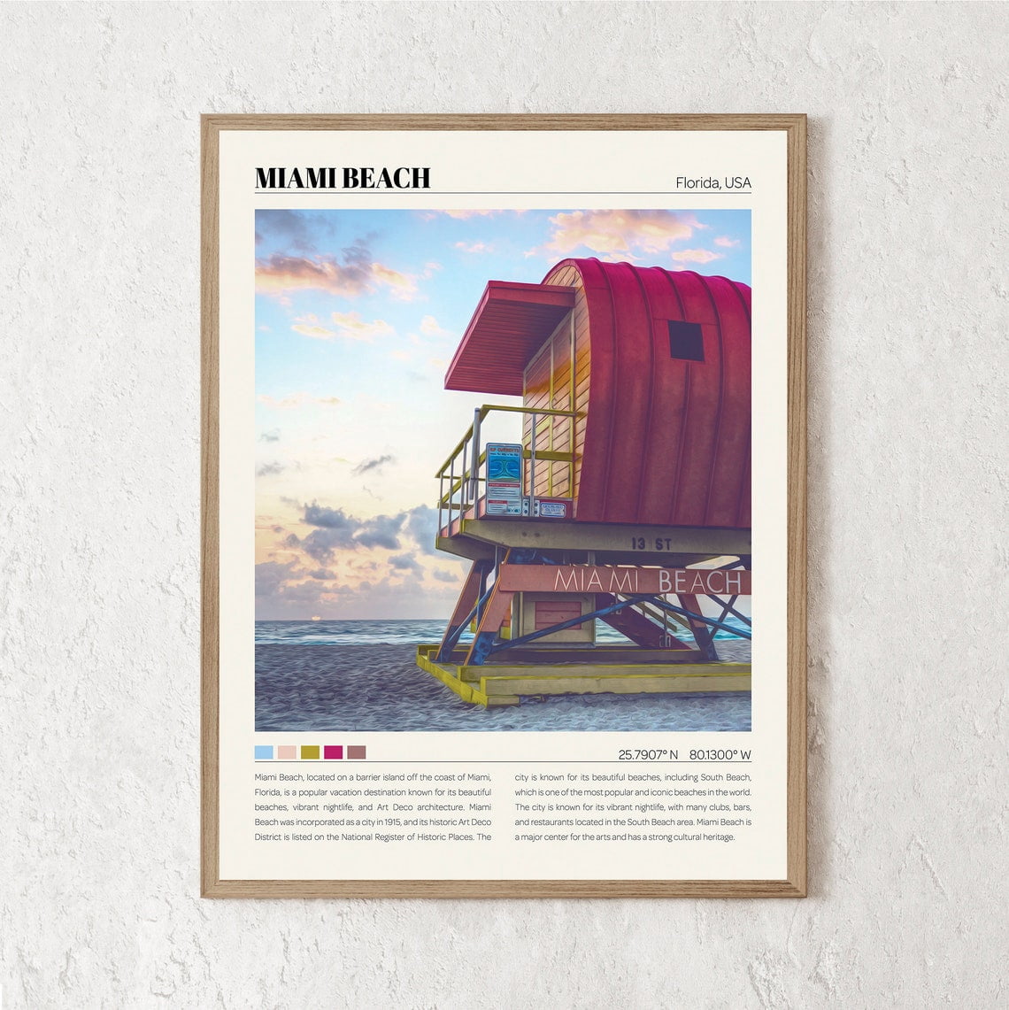 Miami Beach Print, Miami Beach Wall Art, Miami Beach Poster, Miami ...