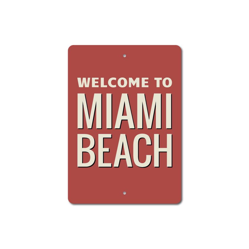 Miami Beach Sign, Custom Beach Decor, Welcome Beach Sign, Beach Welcome ...