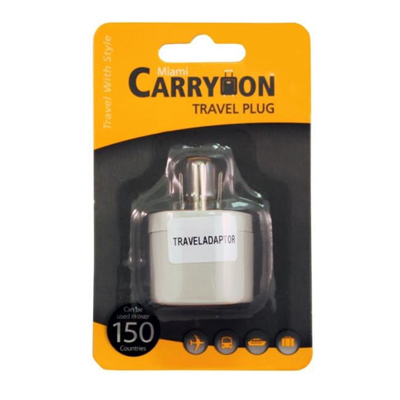 Miami Carry On Travel Adapter White Cooper Plug In Blister - White ...