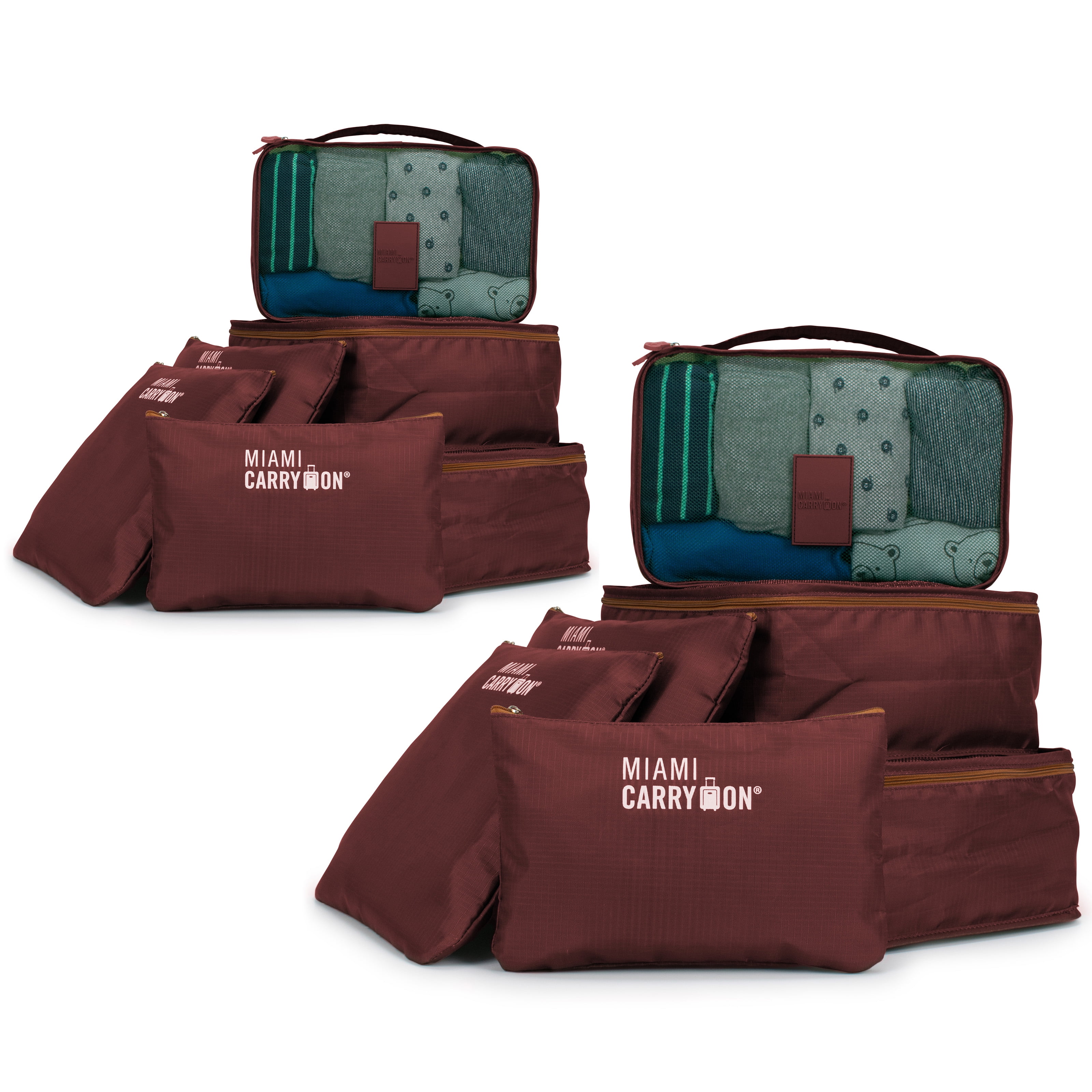 Miami CarryOn Collins 12-Piece Packing Cubes Luggage Organizer ...