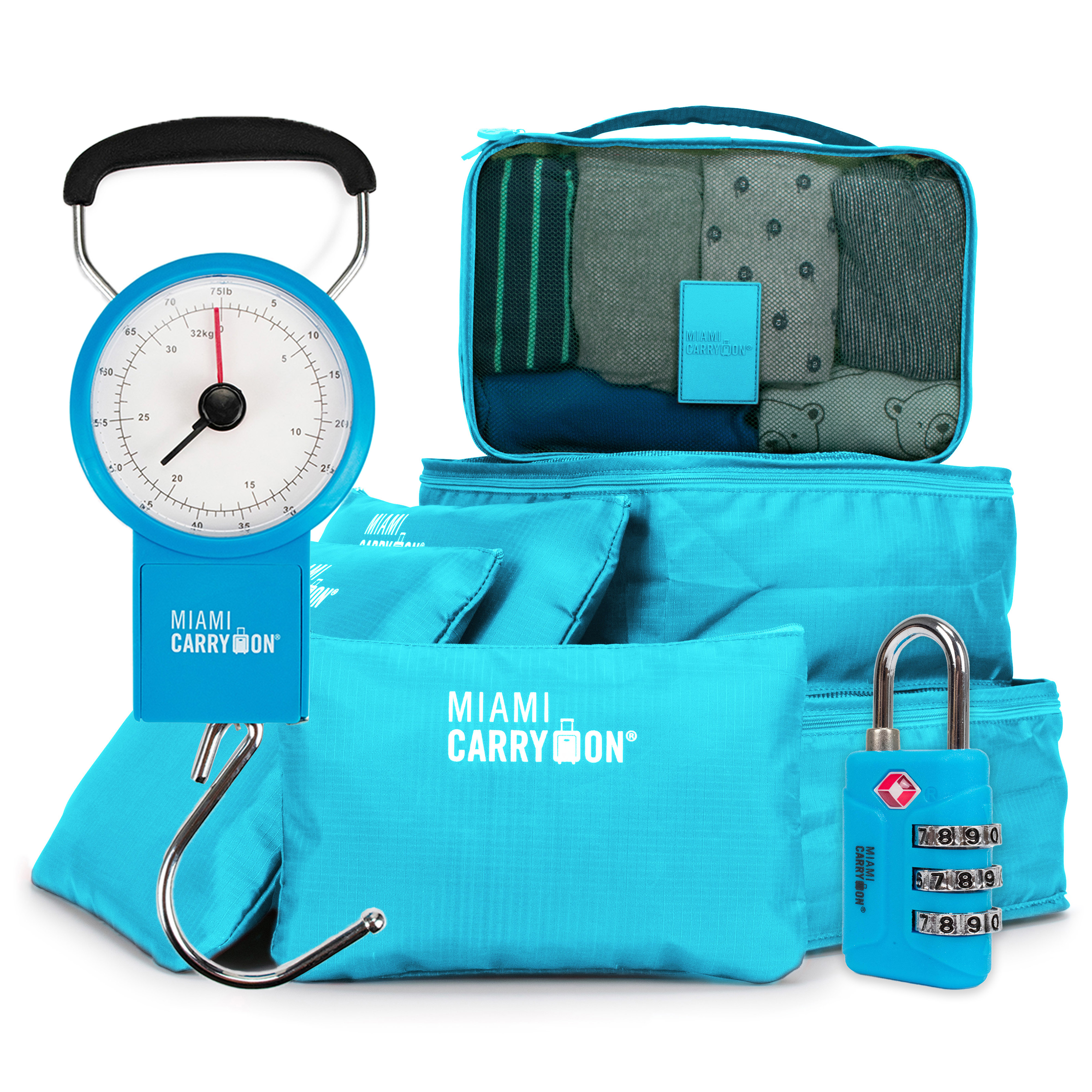 Miami CarryOn Essential Travel Kit Combo (Light Blue) - Walmart.com