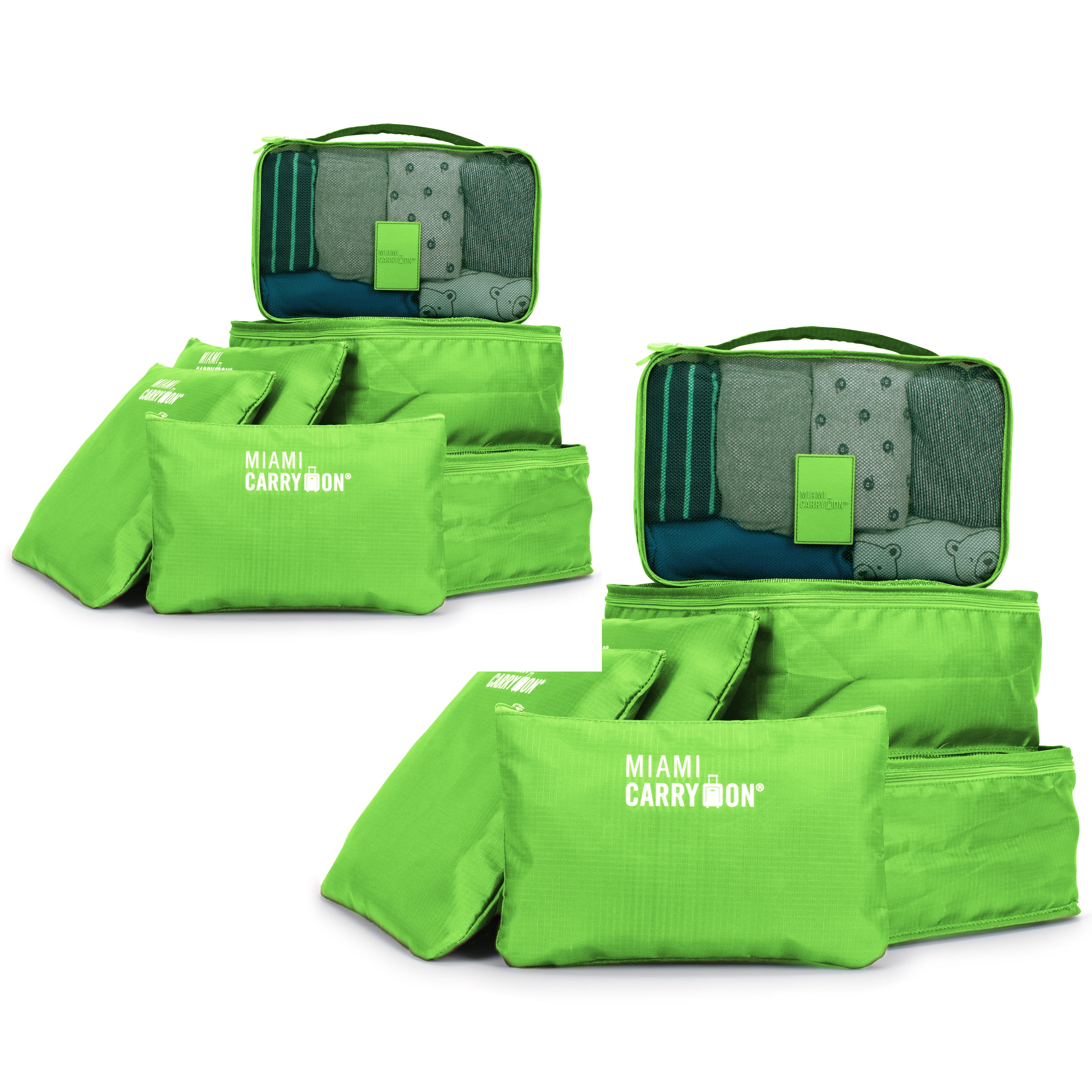 Miami CarryOn Neon 12-Piece Carry Travel Sets, Packing Cubes Luggage ...