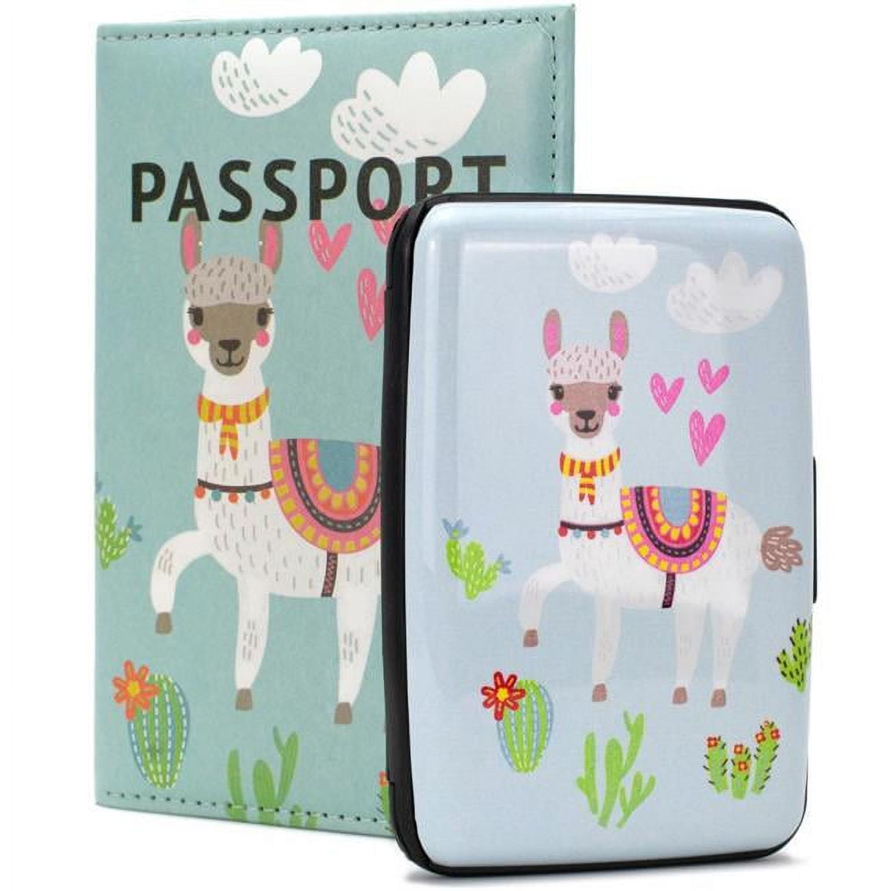 Miami CarryOn RFID Protected Wallet and Passport Cover Set (Llama Love ...