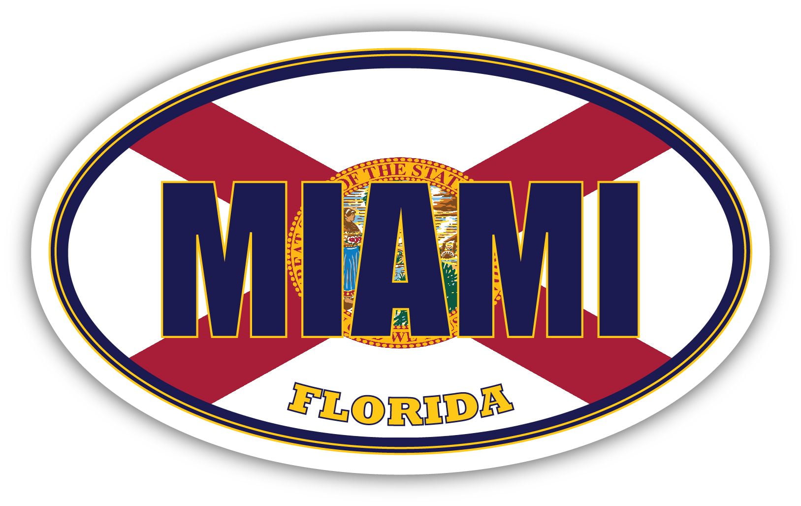 Miami City Florida State Flag | FL Flag Miami-Dade County Oval State ...