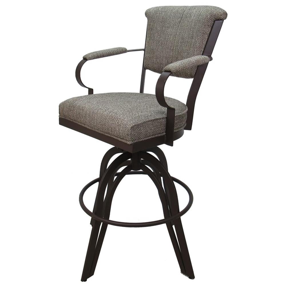 Miami Counter 26" Metal Bar Stools on A Base - Plumley Cocoa - Brown ...