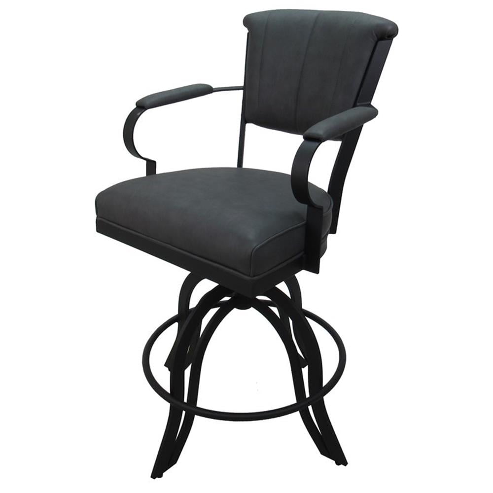 Miami Counter Height 26" Swivel Tilt Metal Bar Stool - Gray Vinyl ...