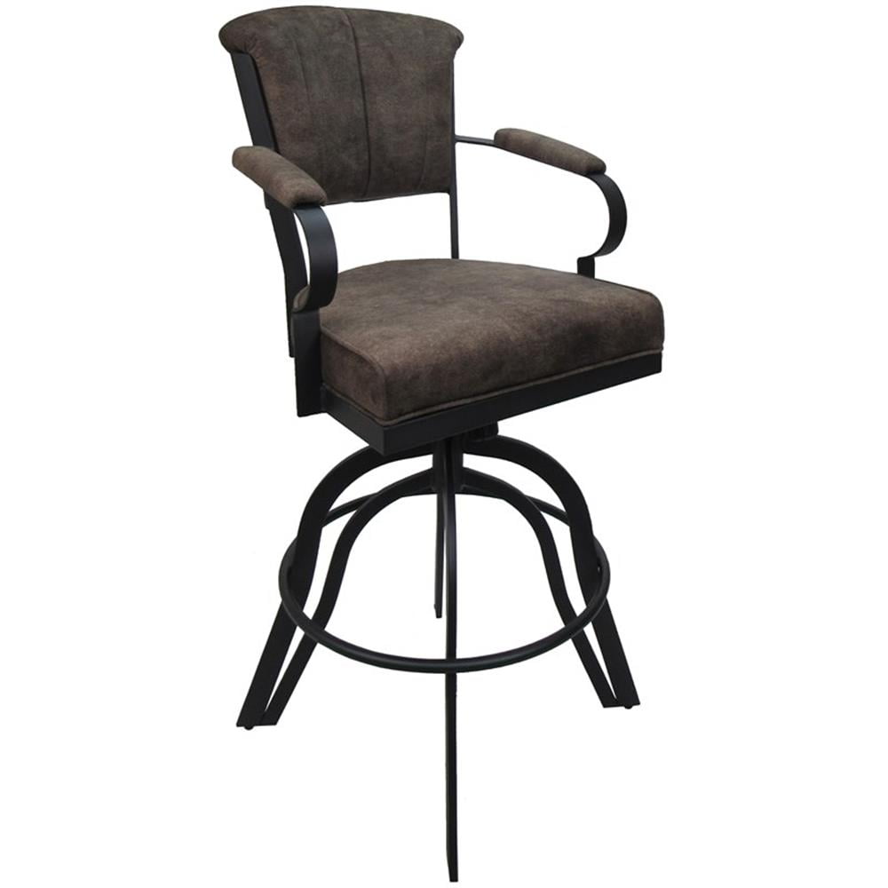 Miami Counter Height 26" Swivel Tilt Metal Bar Stool - Tobacco Fabric ...