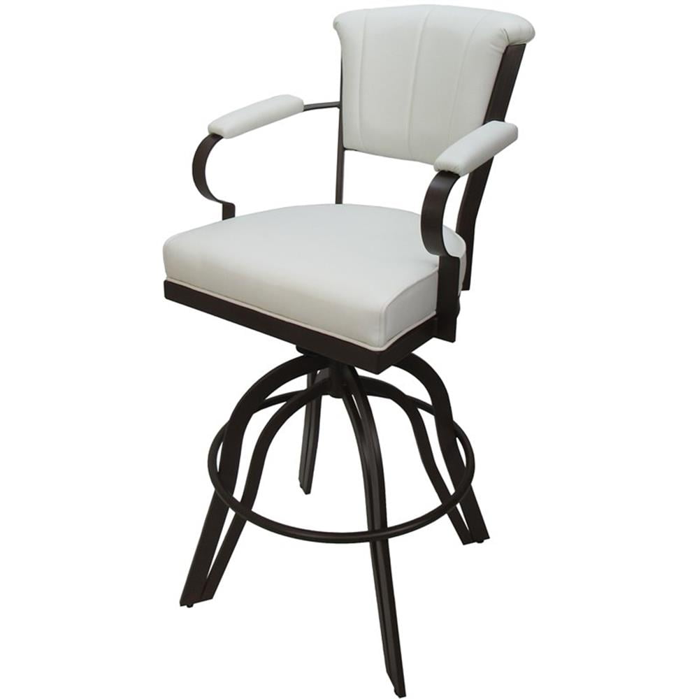 Miami Counter Height 26" Swivel Tilt Metal Bar Stool - White Vinyl ...