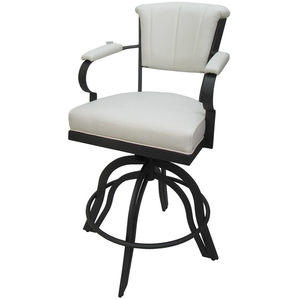 Miami Counter Height 26" Swivel Tilt Metal Bar Stool - White Vinyl ...