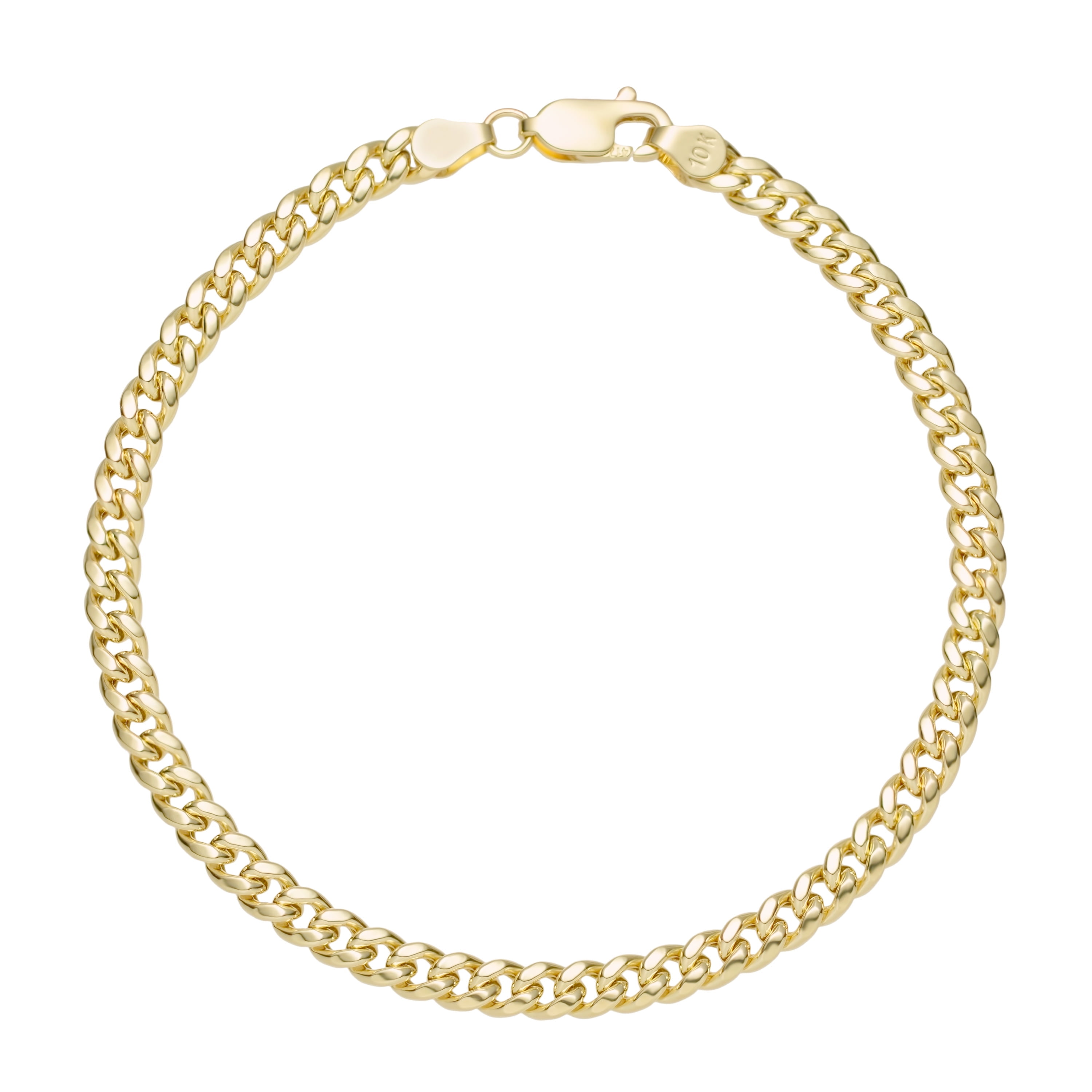 Miami Cuban Link Chain Anklet 10K & 14K Yellow Gold, Unisex Adult ...