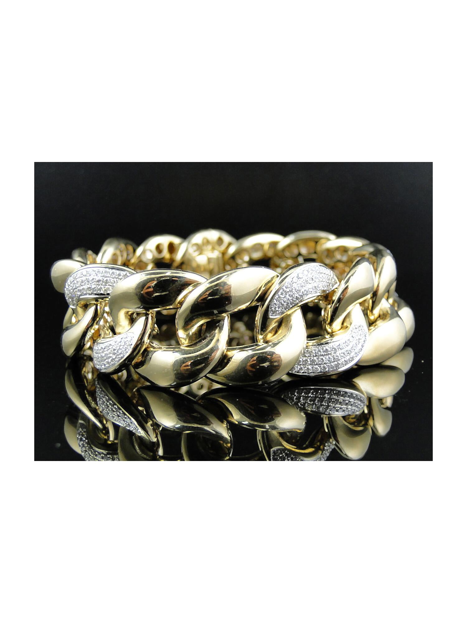 Miami Cuban Link Diamond Bracelet in 10K Yellow Gold (6.5 Ct Miami Cuban Link Diamond Bracelet in 10K Yellow Gold (6.5 Ct