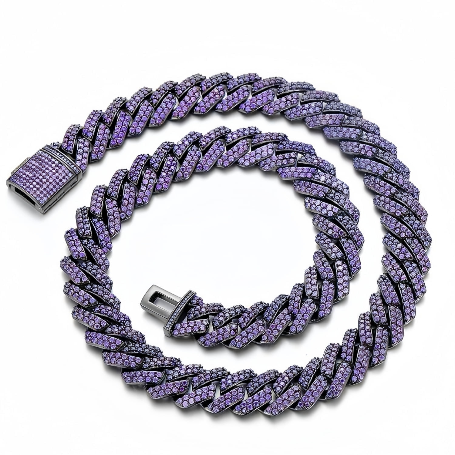 Miami Cuban link 22inch 18k gold plating Curb Zircon Necklace for Men ...