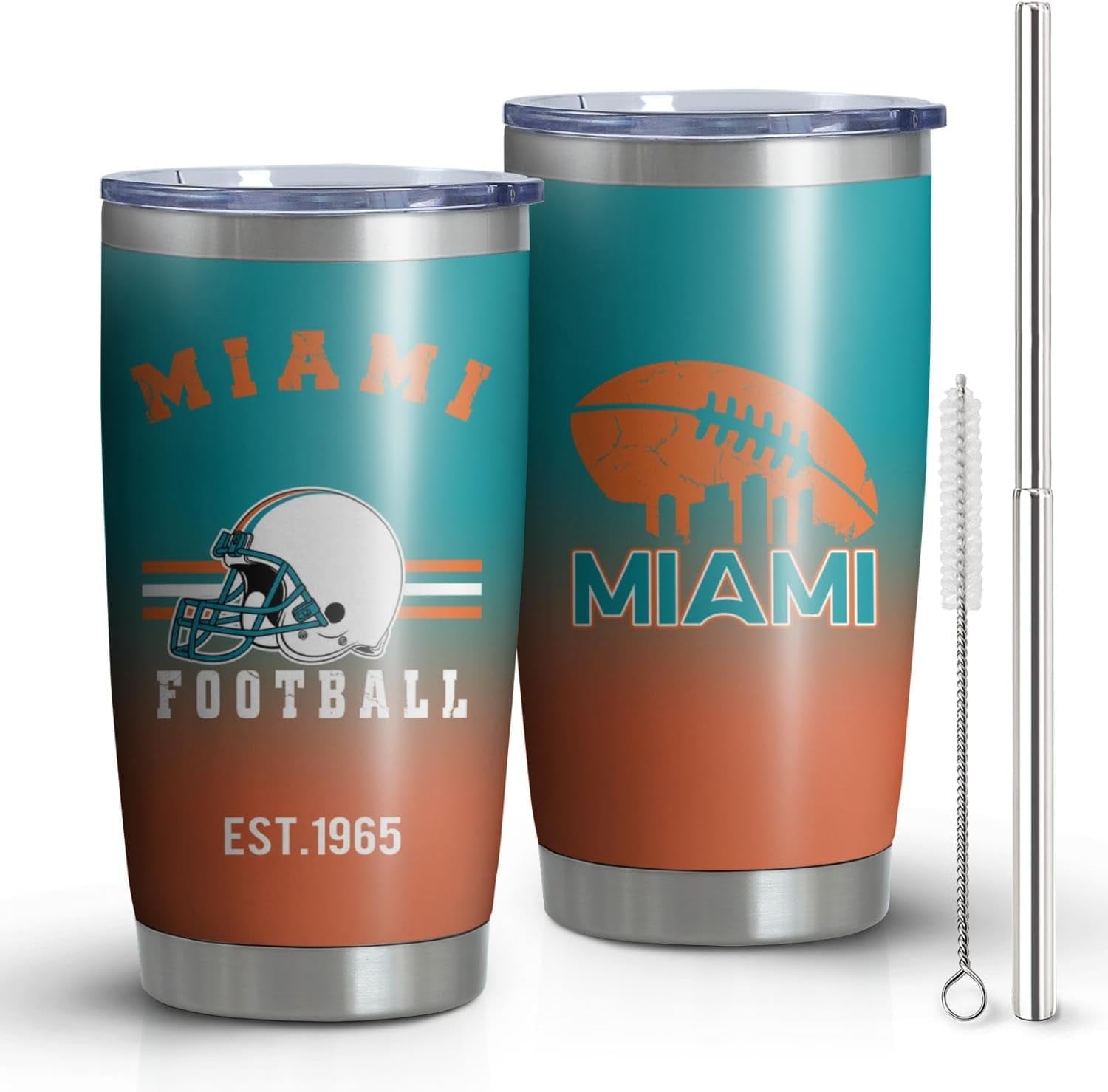 Miami Dolphins Cup Tumblers 20Oz Coffee Mug for Men Insulated Double ...