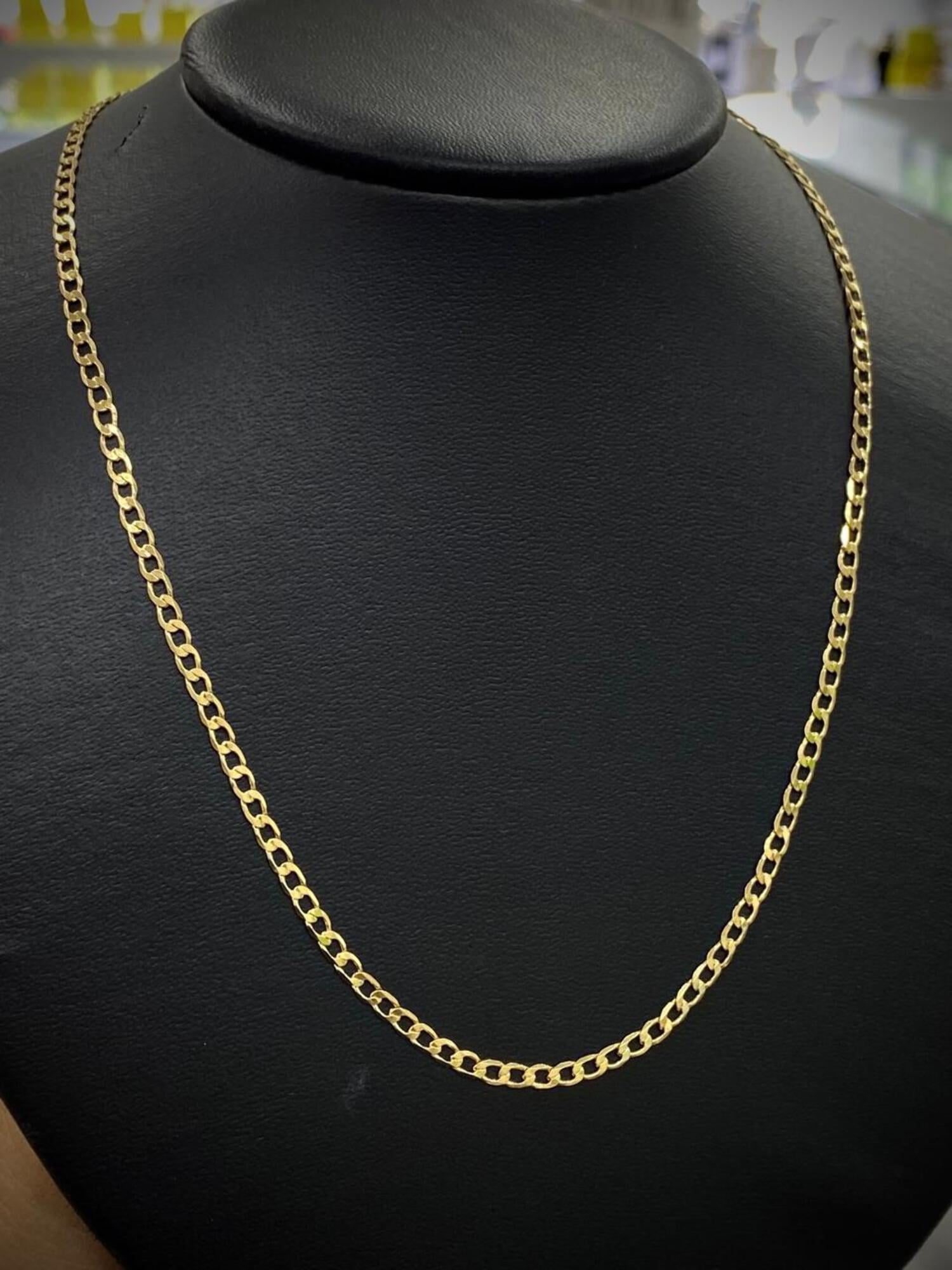 Miami Curb Necklace For Womens Mens Chains 14K Gold Filled Fashion ...