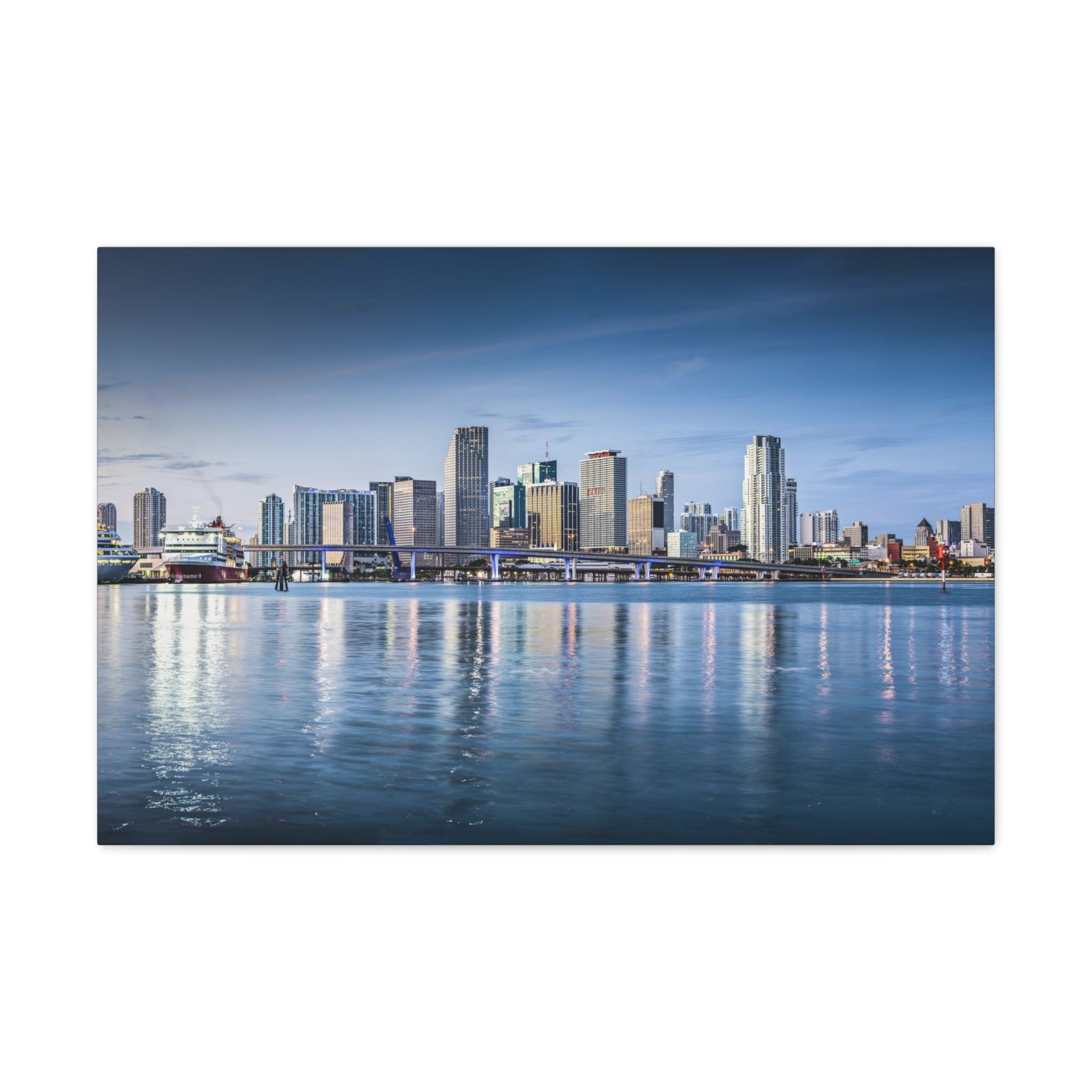 Miami Daytime Skyline Canvas Artwork Breathtaking Stunning Cityscape ...