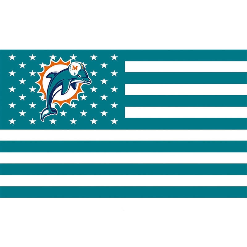 Miami_Dolphin USA Flag, Blue White Stars and Stripes, Gifts for ...