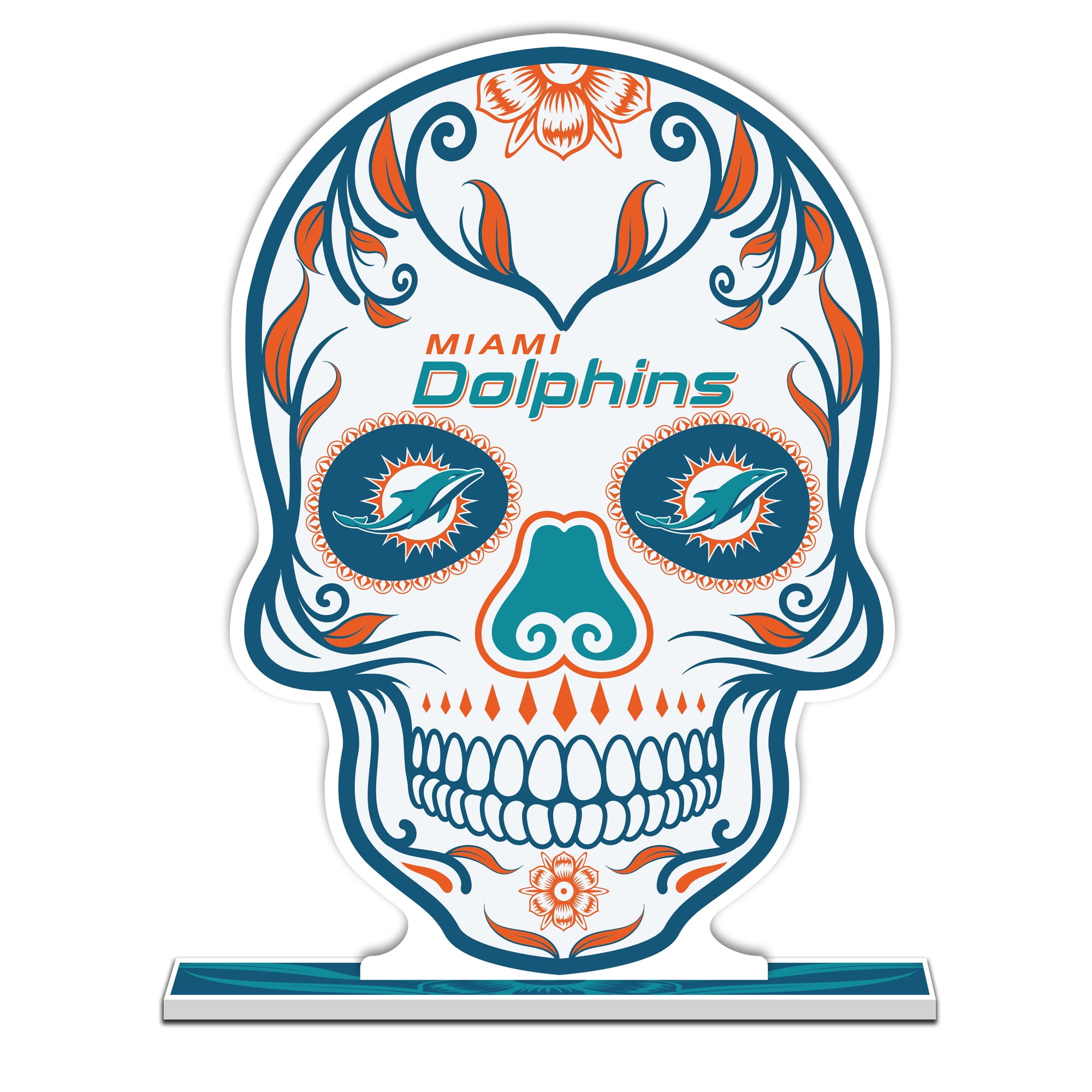 Miami Dolphins 10" Sugar Skull Standee - Walmart.com