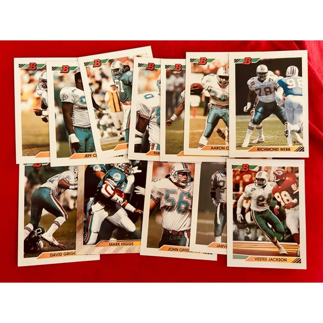 Miami Dolphins 1992 Bowman partial team set Bryan Cox Mark Higgs FOIL ...