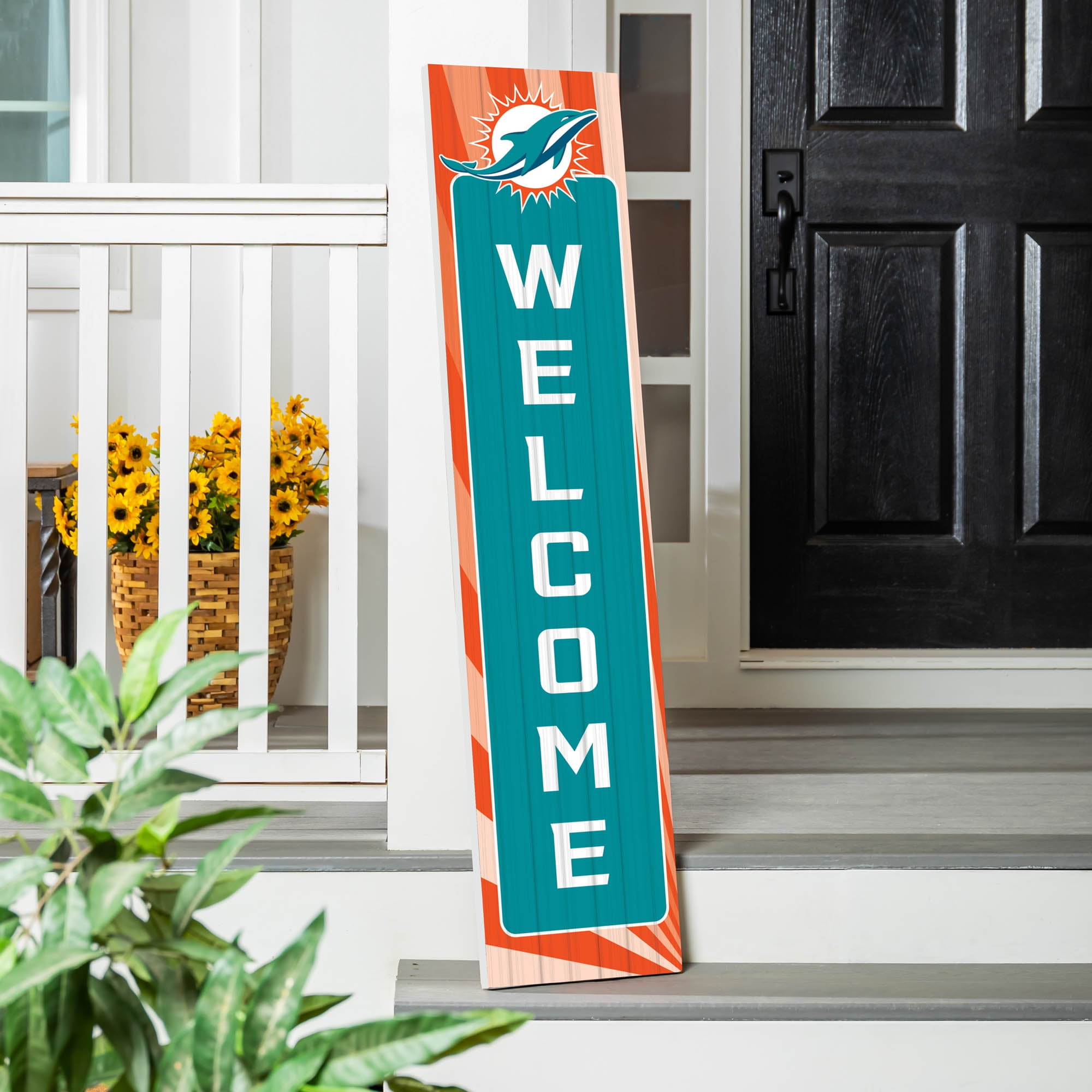 Miami Dolphins 47" Color Waves Porch Leaner Welcome Wall Sign - Walmart.com