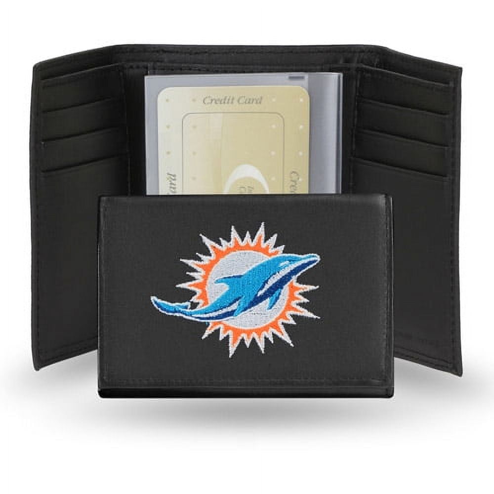 Miami Dolphins Embroidered Leather Tri-Fold Wallet - Walmart.com