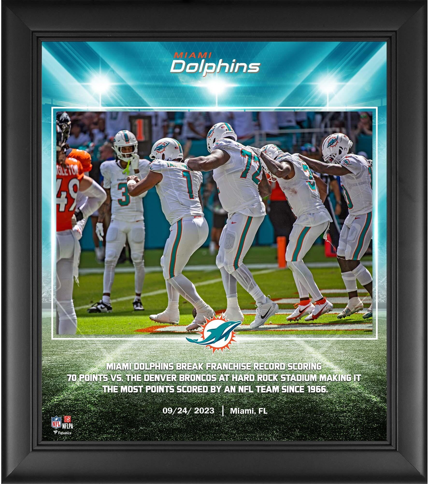 Miami Dolphins Framed 15 x 17 70 Point Franchise Record Collage ...