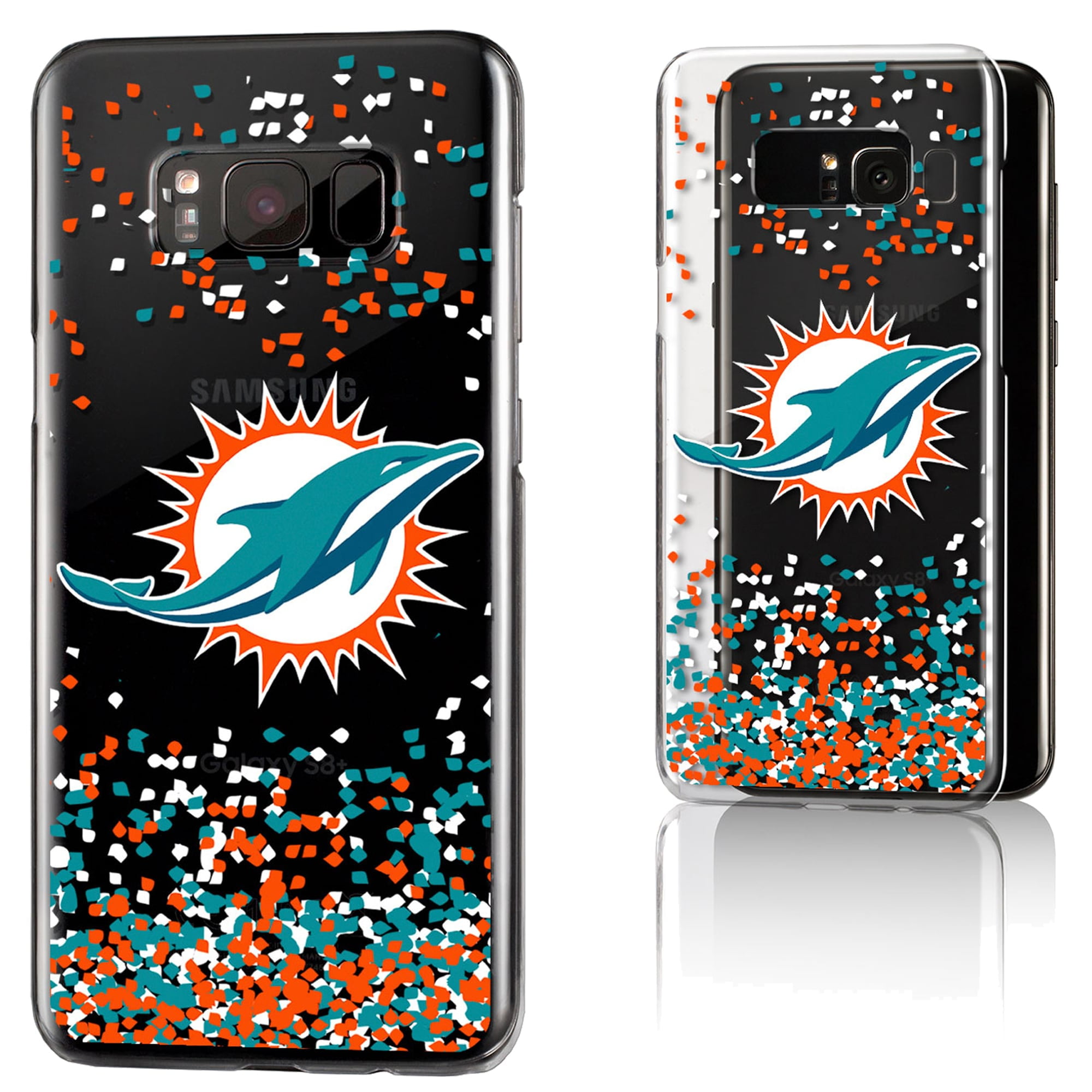 Miami Dolphins Galaxy Clear Case with Confetti Design - Walmart.com