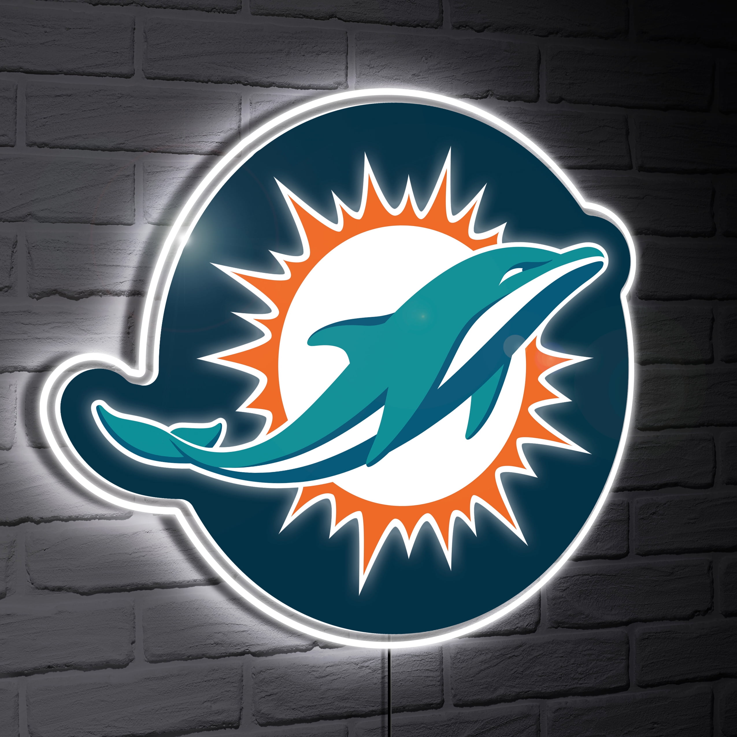 Miami Dolphins LED Team Logo Shaped Lighted Wall Sign - Walmart.com