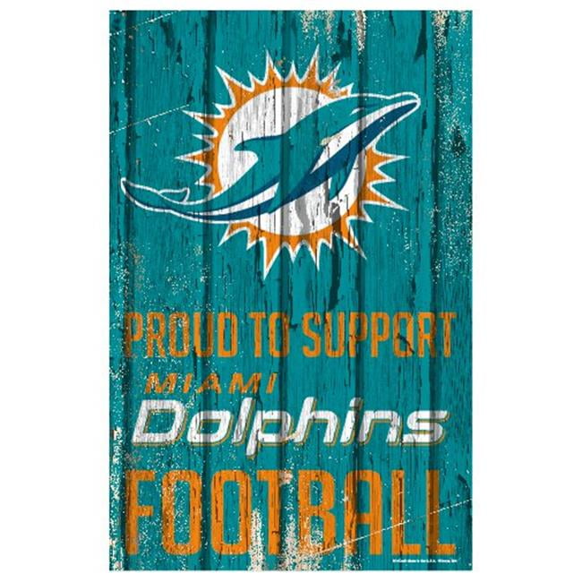 Miami Dolphins Sign 11x17 Wood Proud to Support Design - Walmart.com