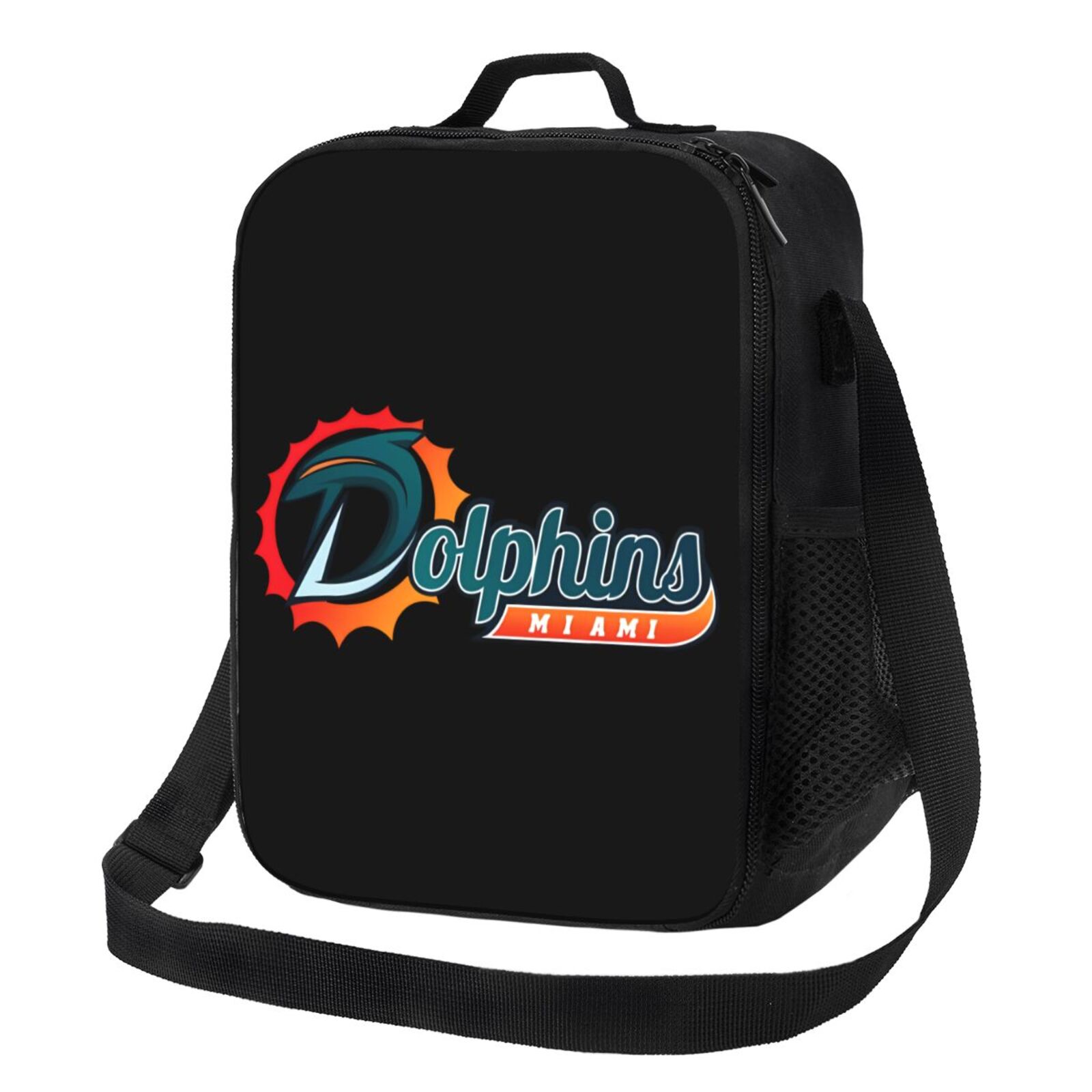 Dolphins Football Team Lunch Box Insulation Single Shoulder Hand-Held ...