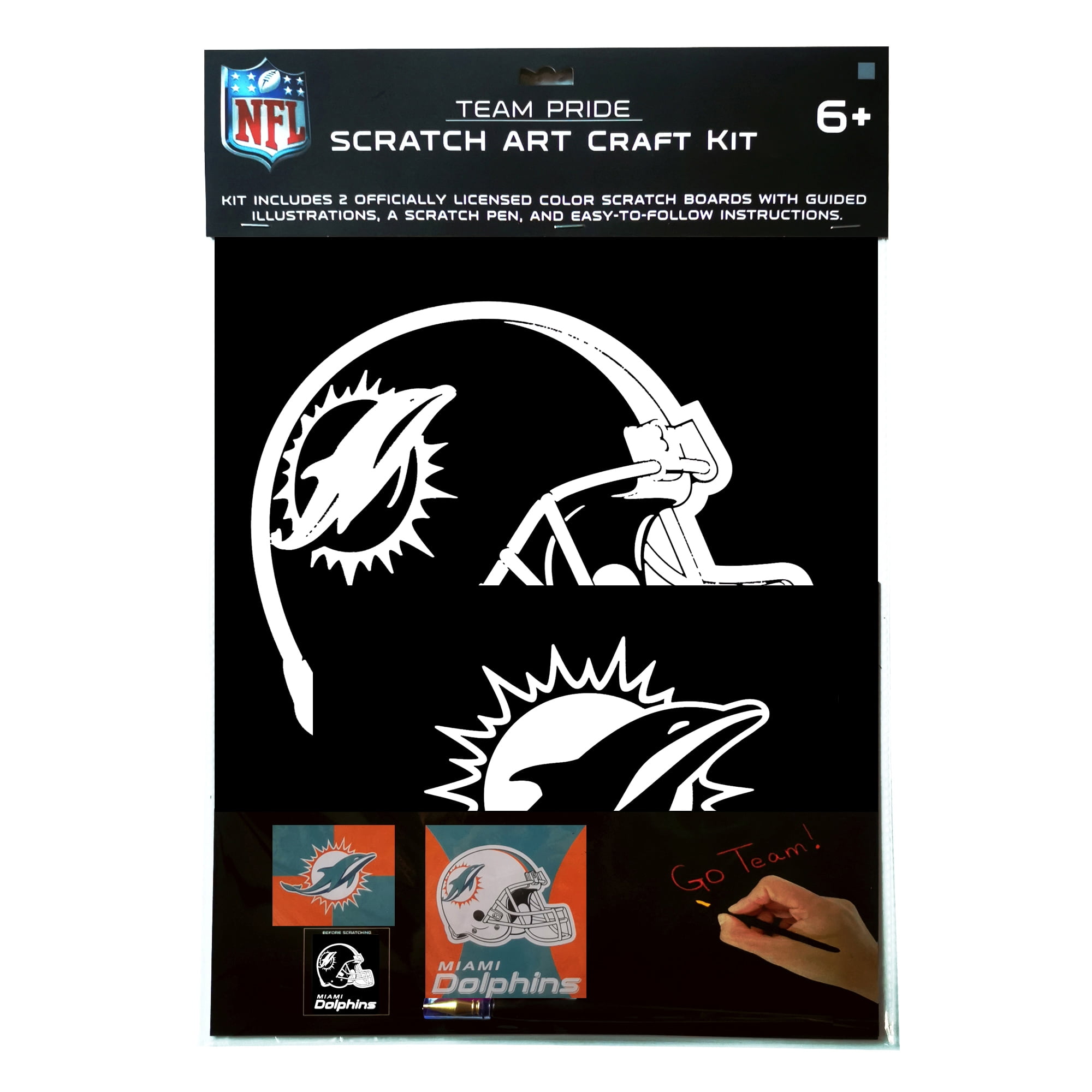 Miami Dolphins Team Pride Scratch Art Craft Kit - Walmart.com