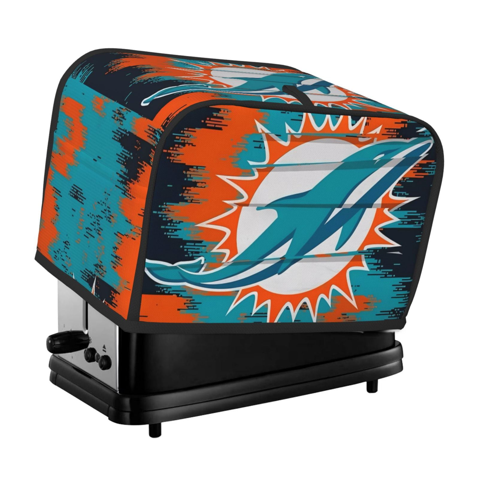 Miami_Dolphins toaster cover Kitchen Toaster Dust Cover with Hang Loop Waterproof Accessories ...