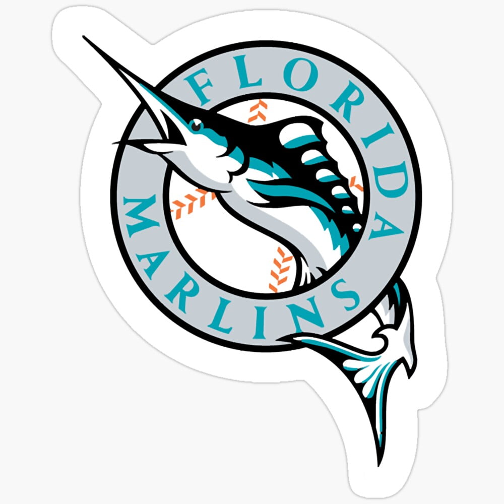 Miami Florida Fish Logo Classic Sticker Baseball Sticker, Football ...
