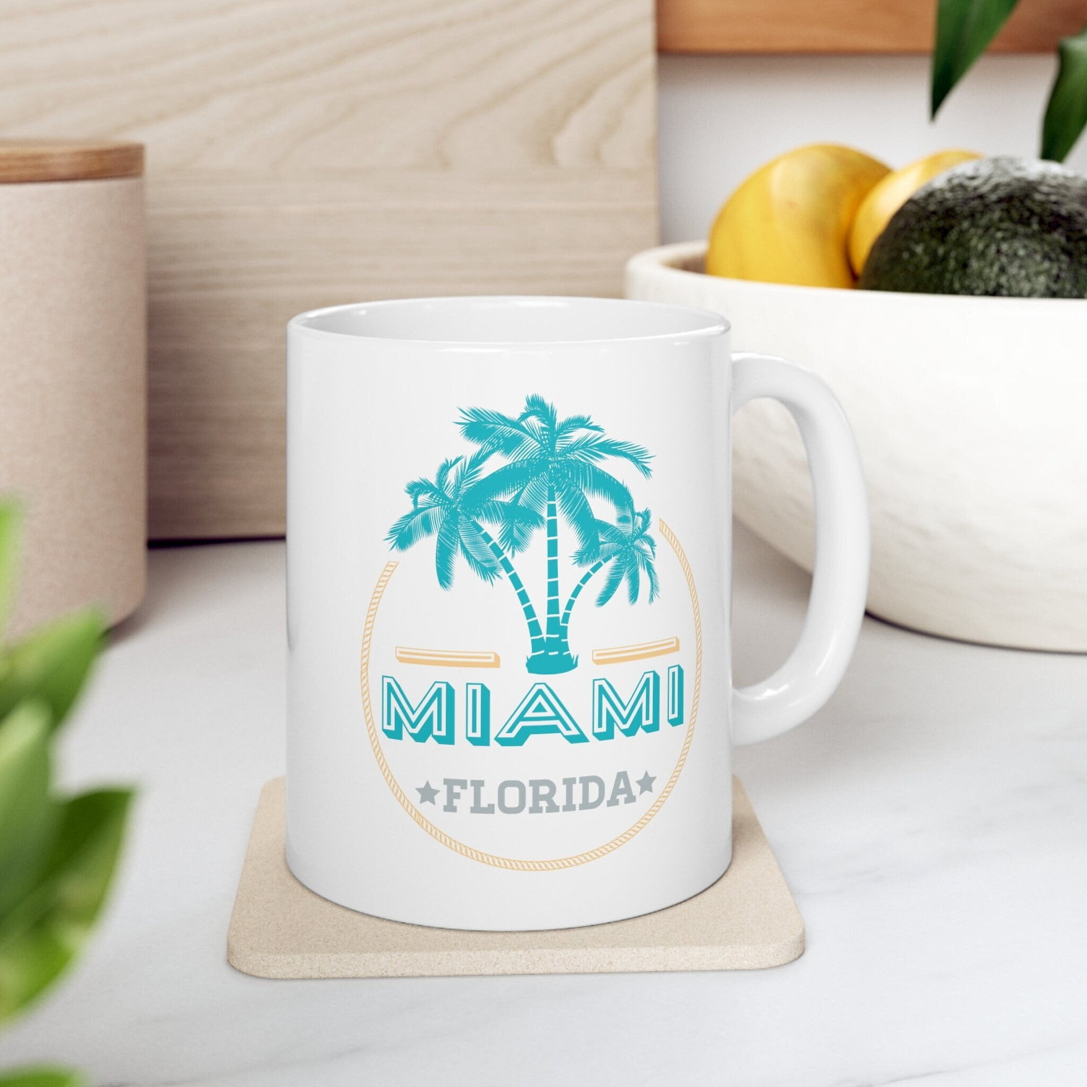 Miami Palm Trees Coffee Mug, Florida Souvenir Cup, Ocean City Gift ...