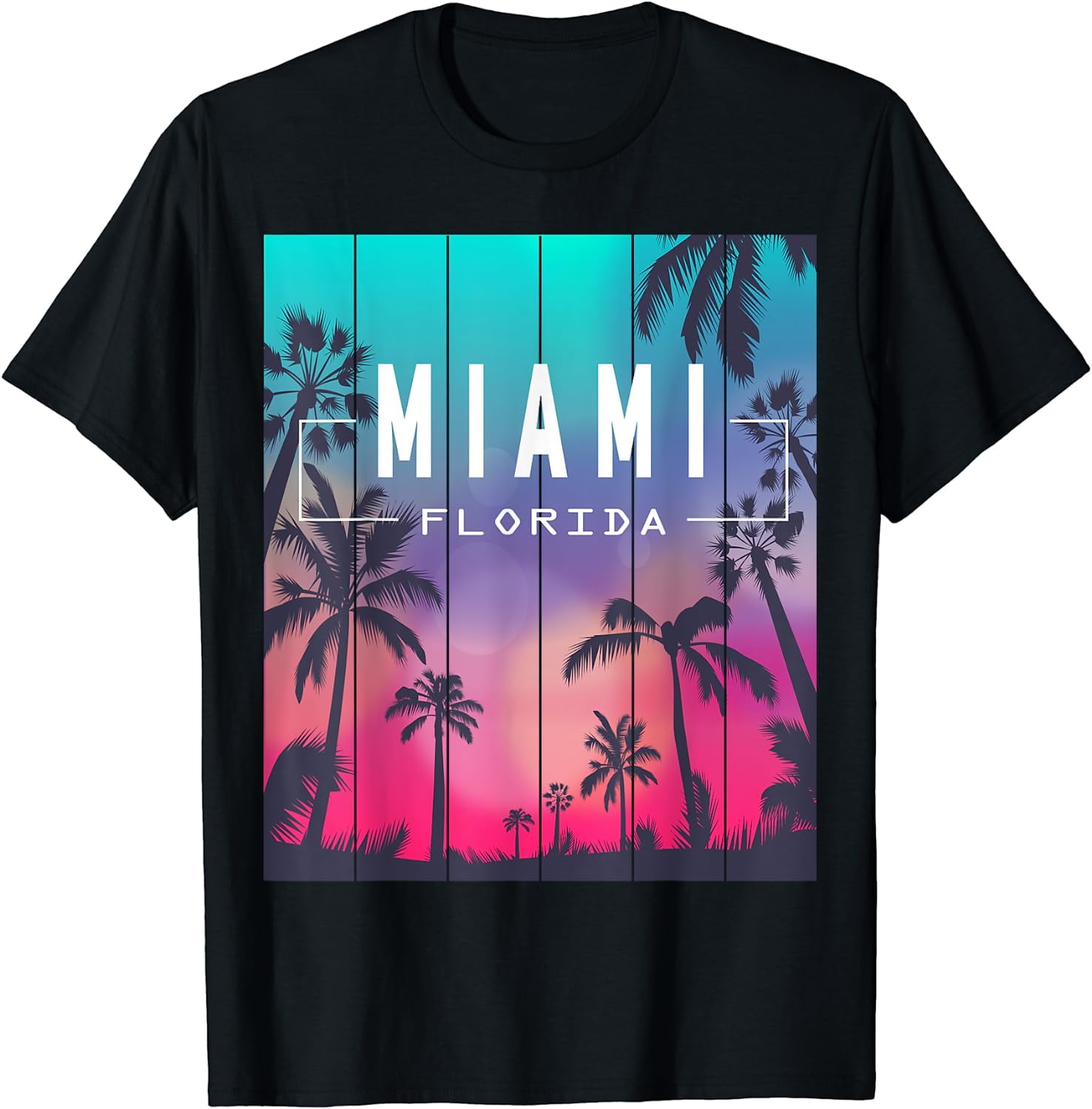 Miami Florida Sunset Shirt Women I Love Miami Beach Souvenir T-Shirt ...