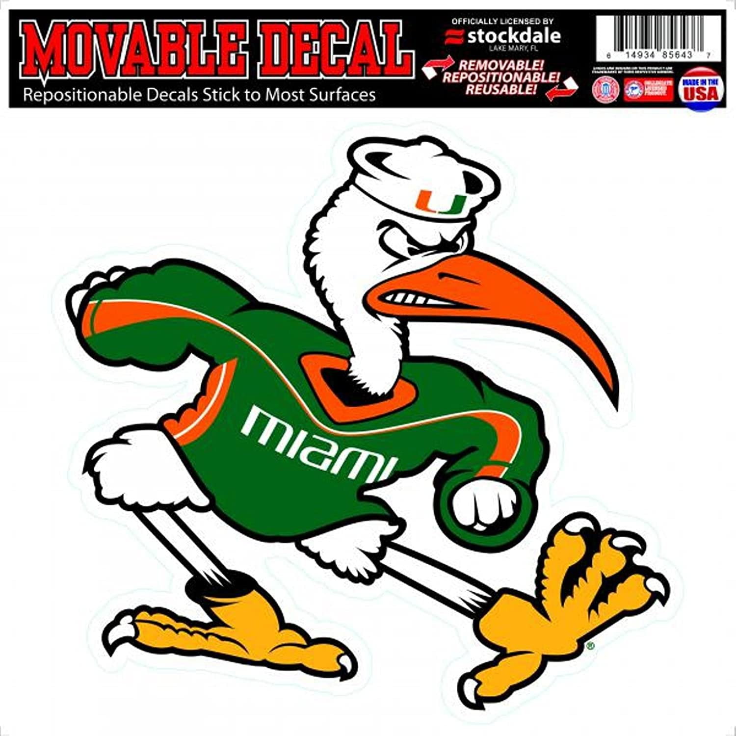 Miami Florida, University of S85643 All Surface Decals - Walmart.com