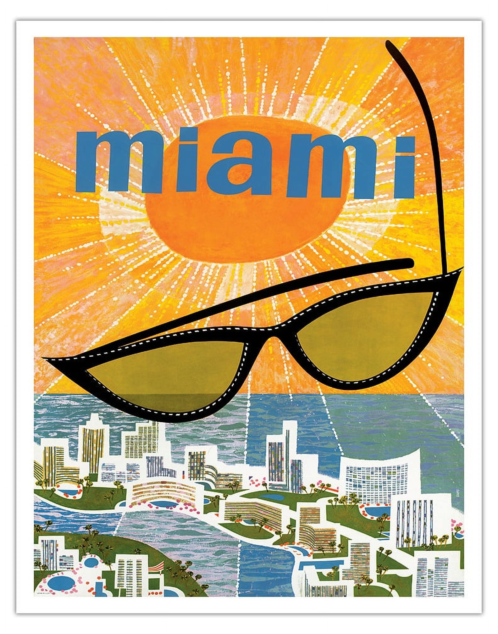 Miami Florida - Vintage Travel Poster by David Klein c.1960s - Fine Art ...