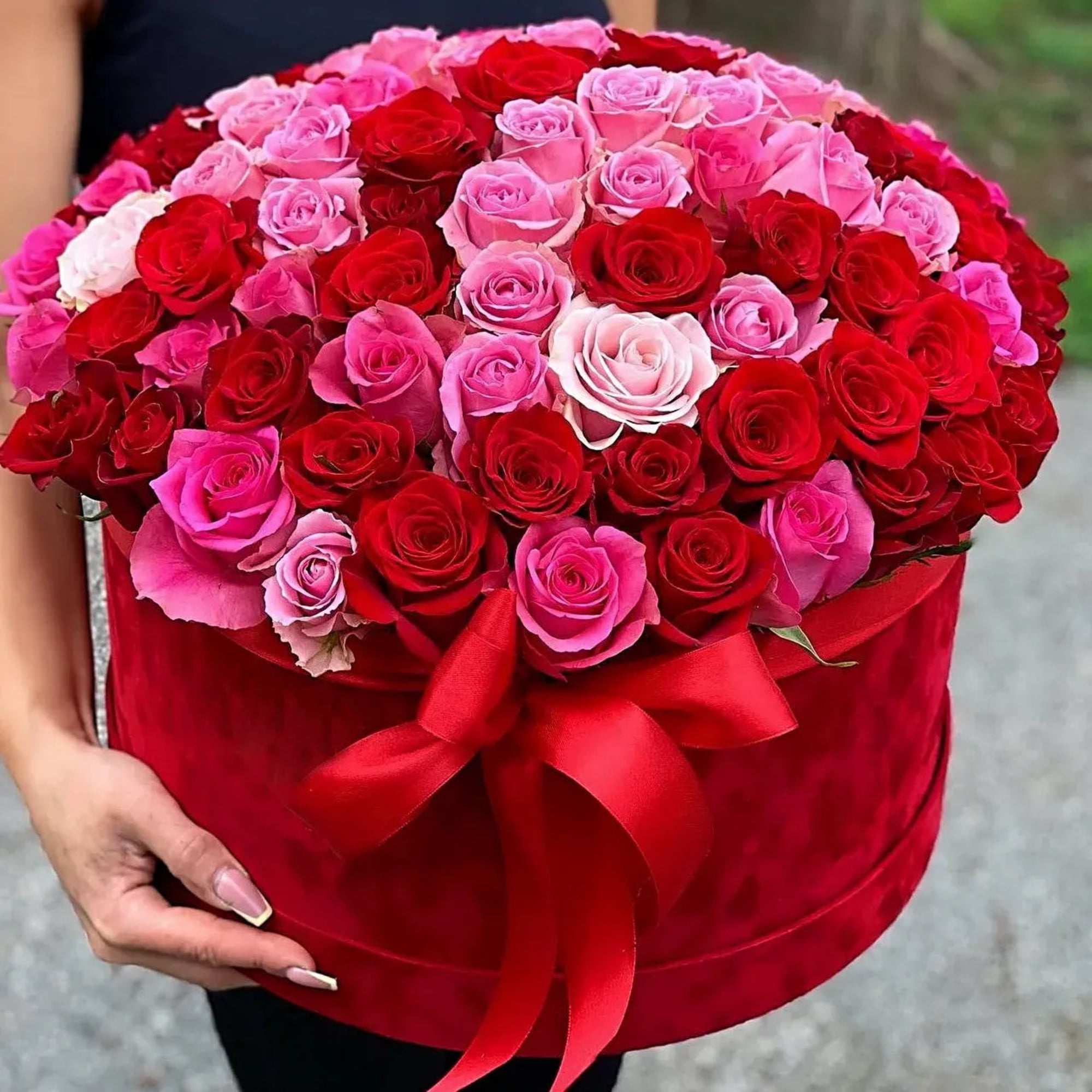 Miami Flower Store Mix 75 Red and Pink Classic Rose Flower Bouquet in a ...