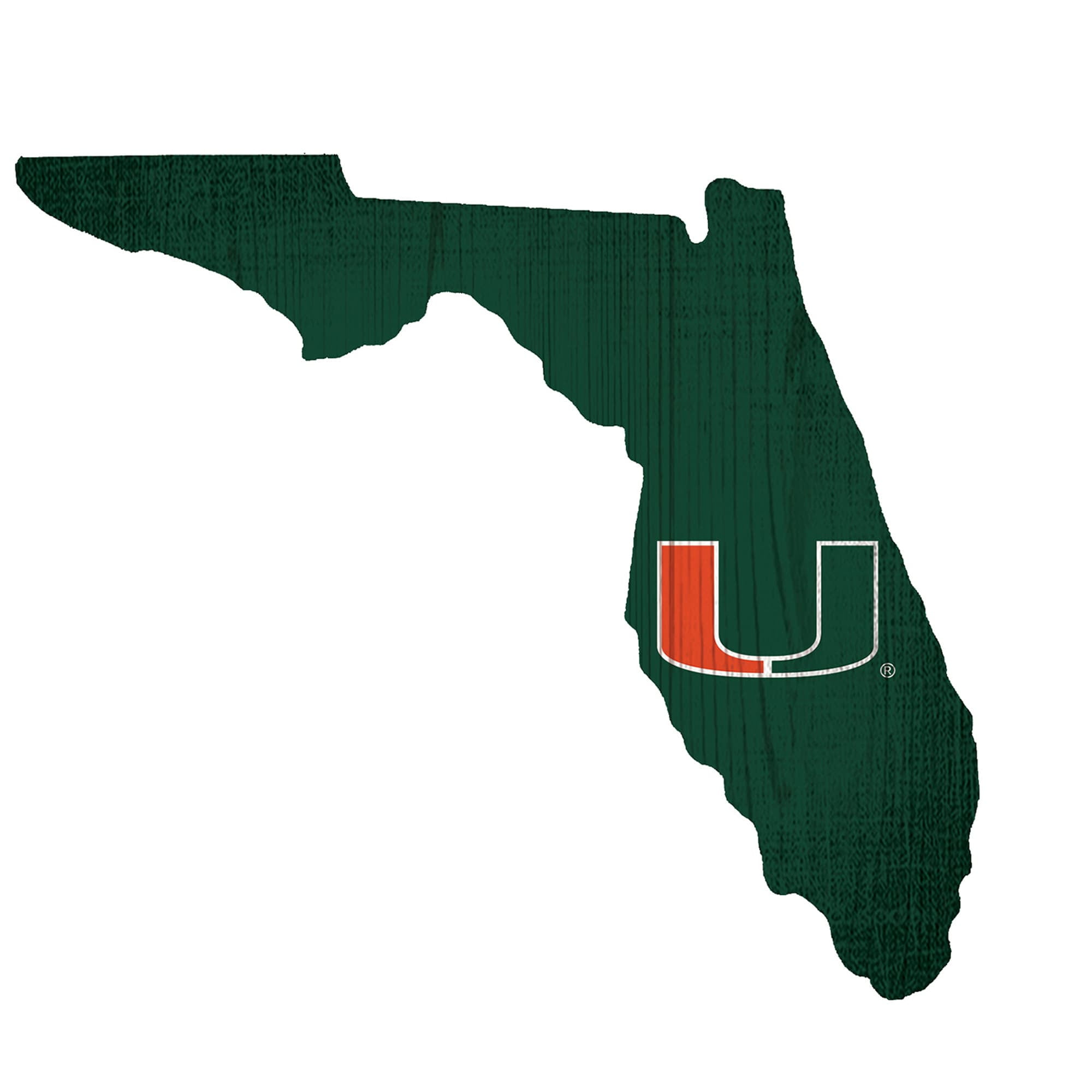 Miami Hurricanes 12" Logo State Sign - Walmart.com