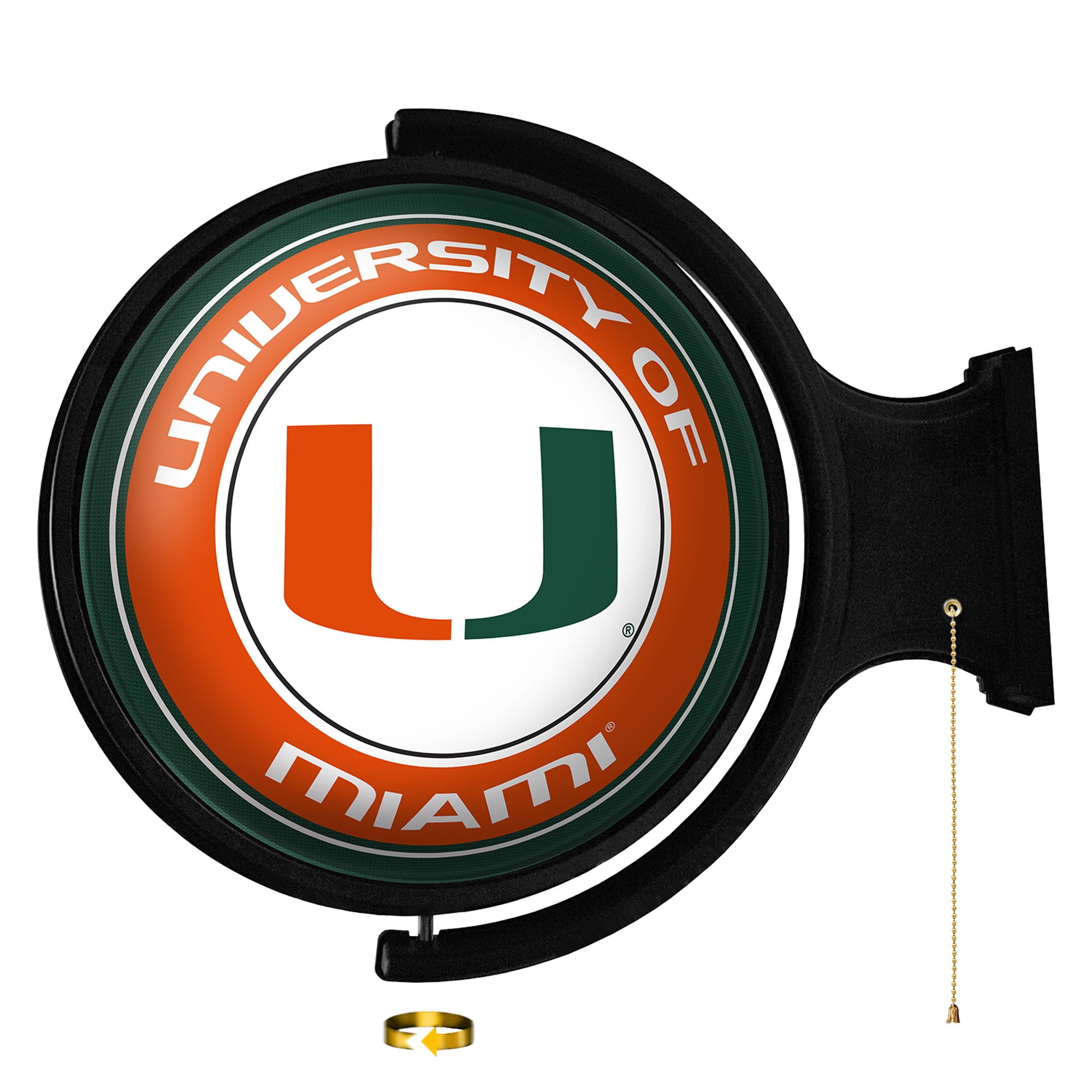 Miami Hurricanes Team Logo 21'' x 23'' Rotating Lighted Wall Sign ...