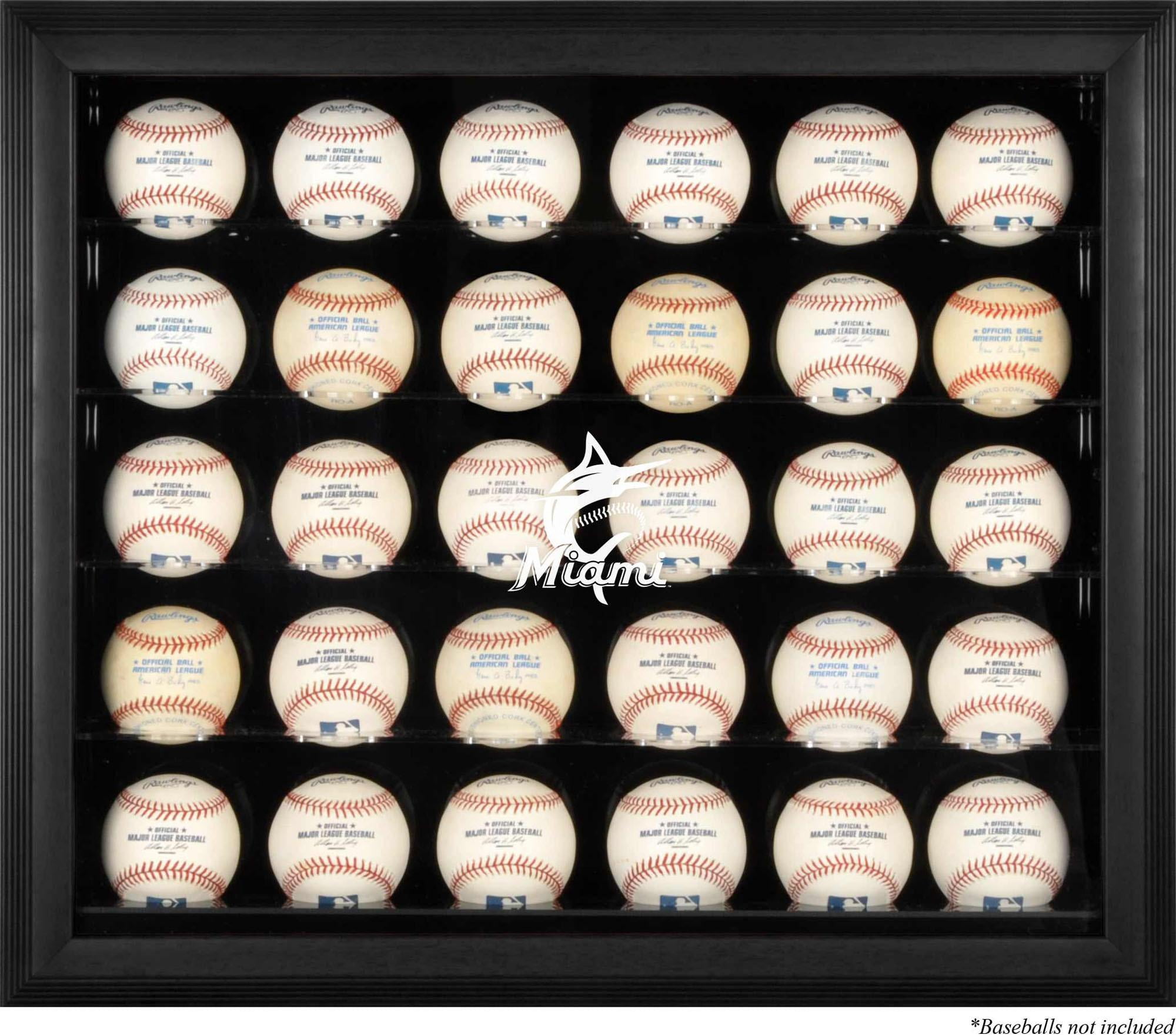 Miami Marlins 2019 Logo Black Framed 30-Ball Display Case - Walmart.com