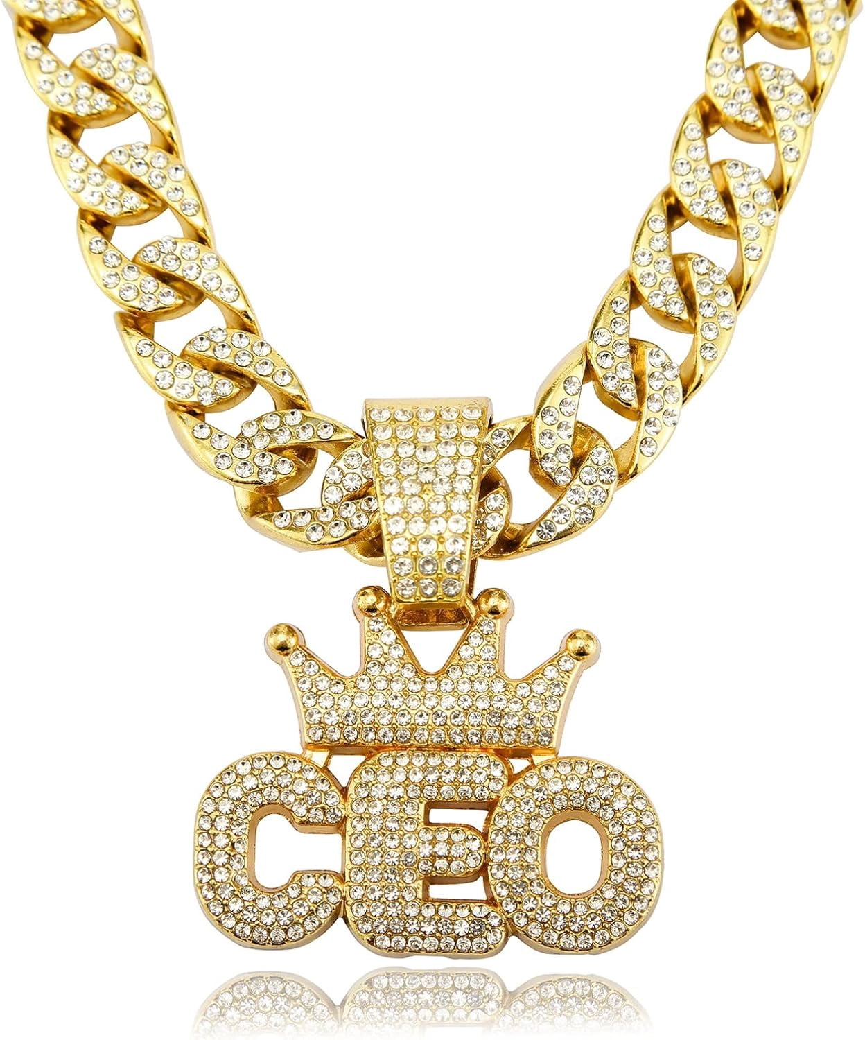 Miami Mens Cuban Link Chain Silver Gold Plated Bling Cuban Necklace ...